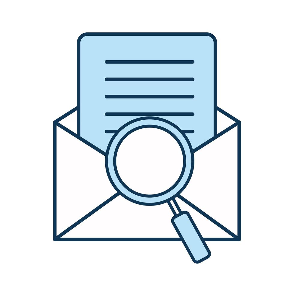 lupe with envelope line and fill style icon vector design 4077026 Vector Art at Vecteezy
