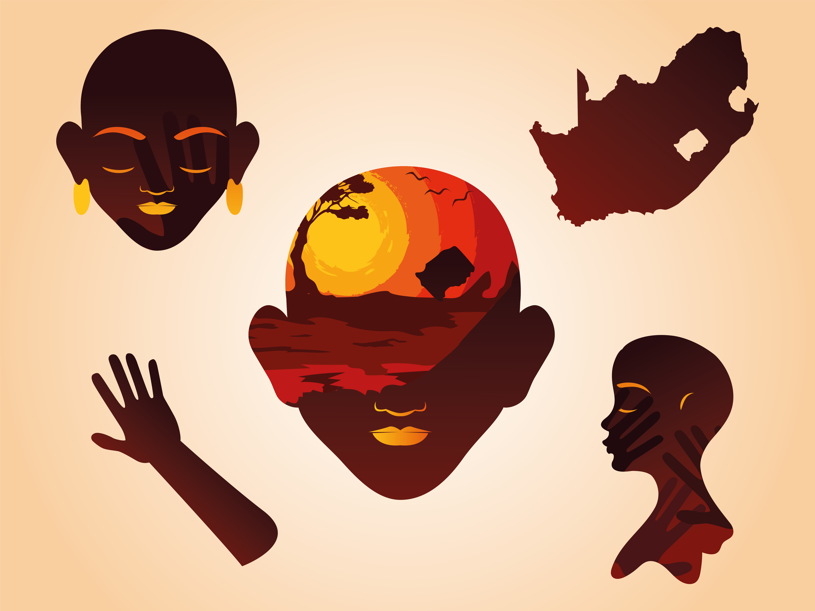 silhouette south africa 4101706 Vector Art at Vecteezy