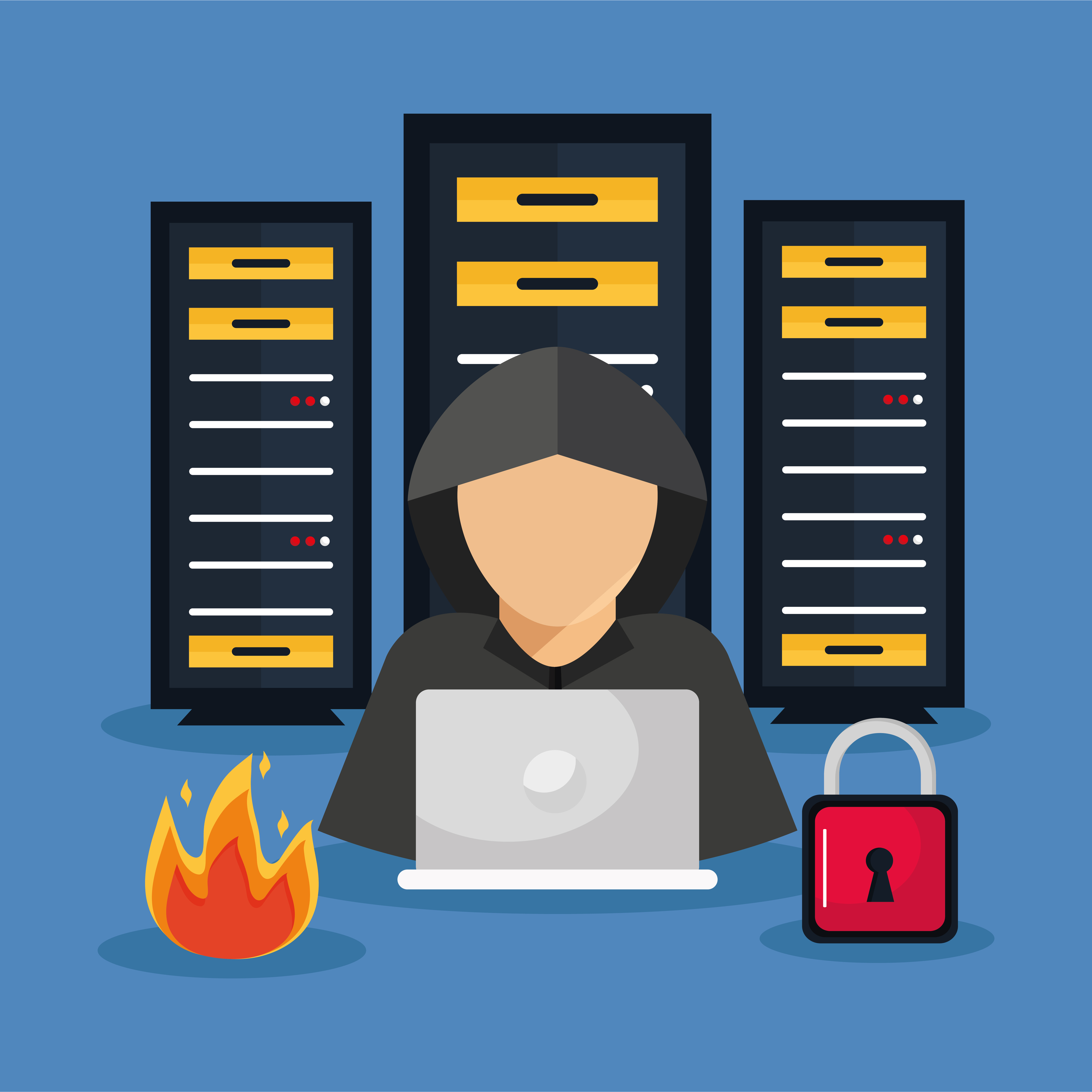 hacker and cyber security icons 4102657 Vector Art at Vecteezy