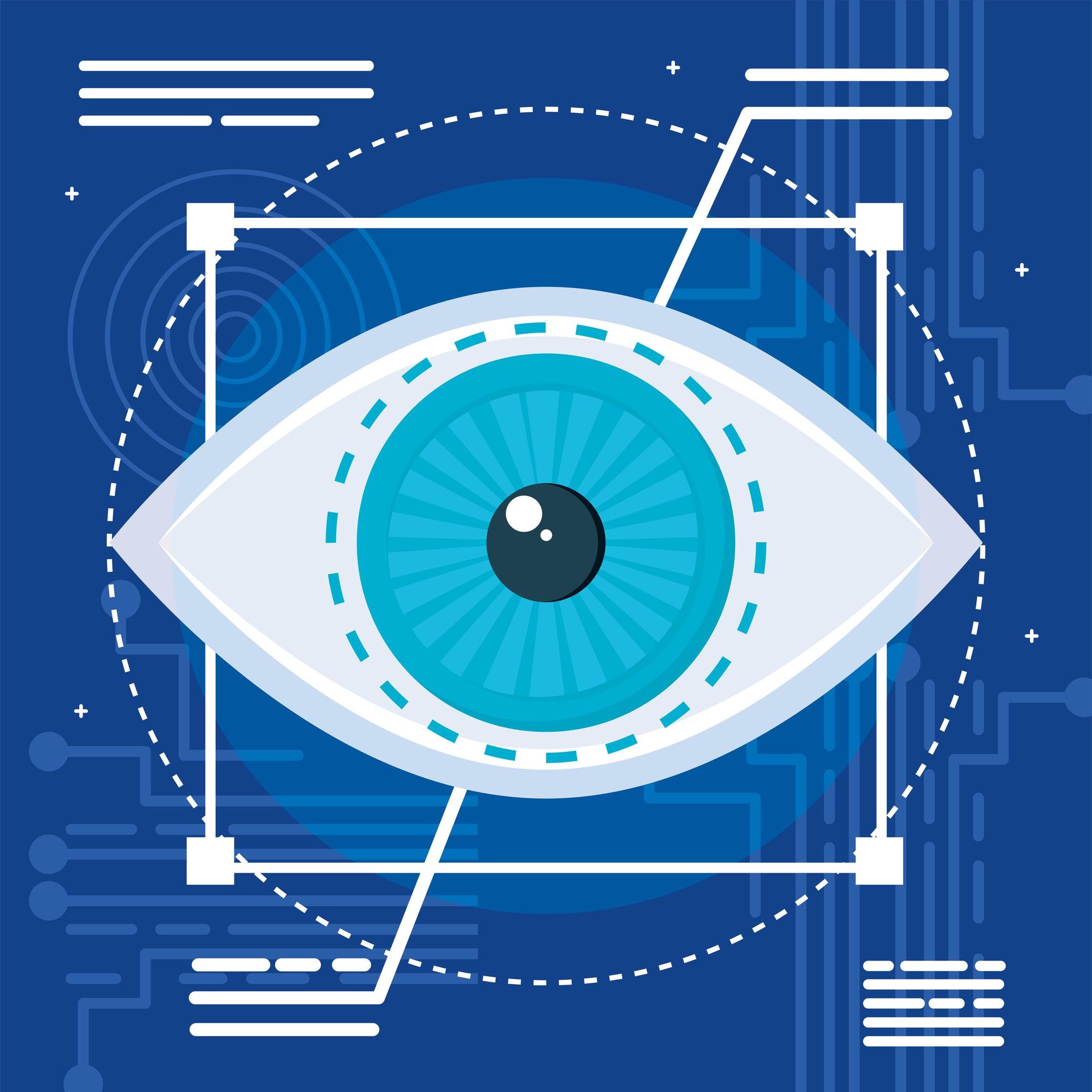 tech eye with circuit 4103959 Vector Art at Vecteezy