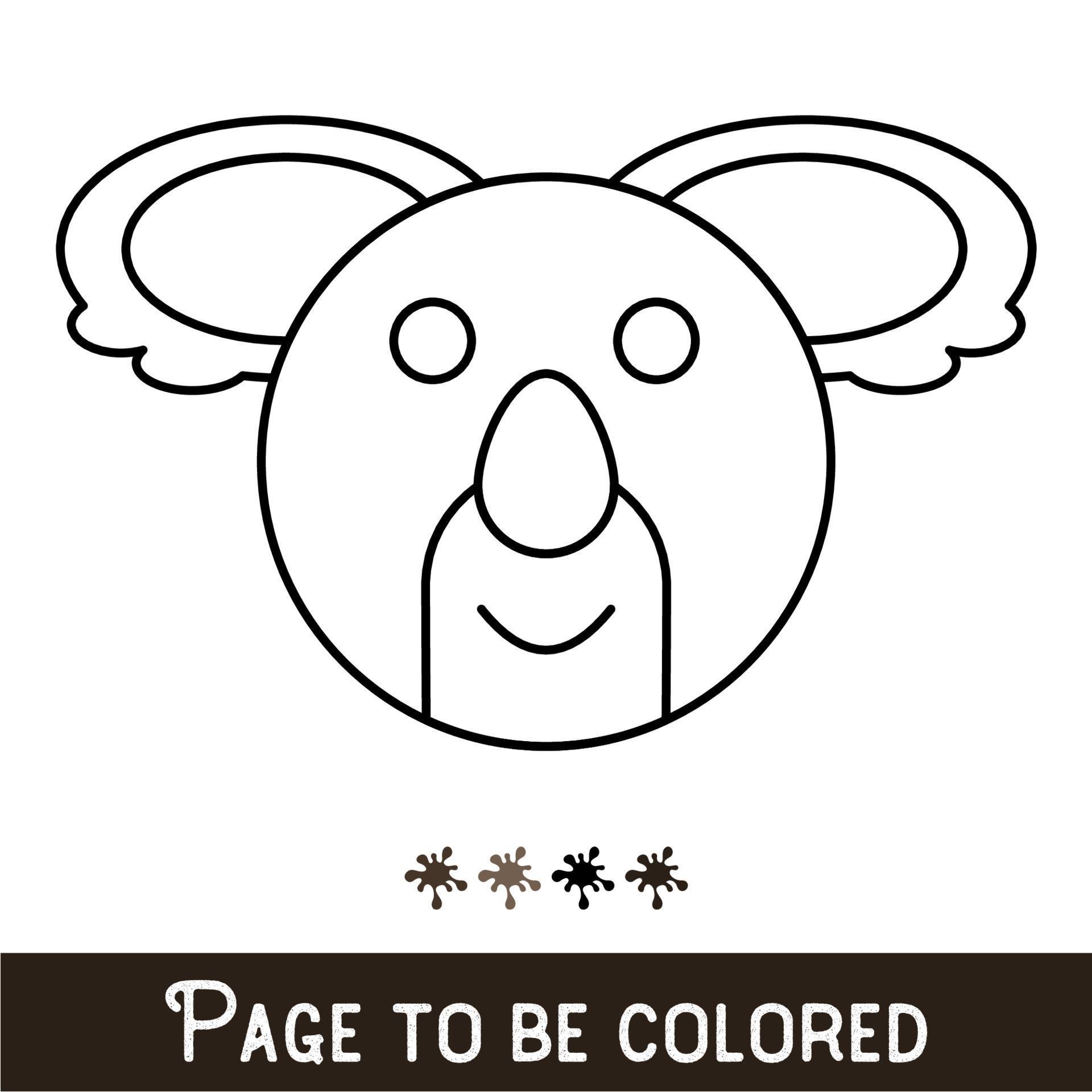 Funny Koala Face to be colored, the coloring book for preschool kids ...