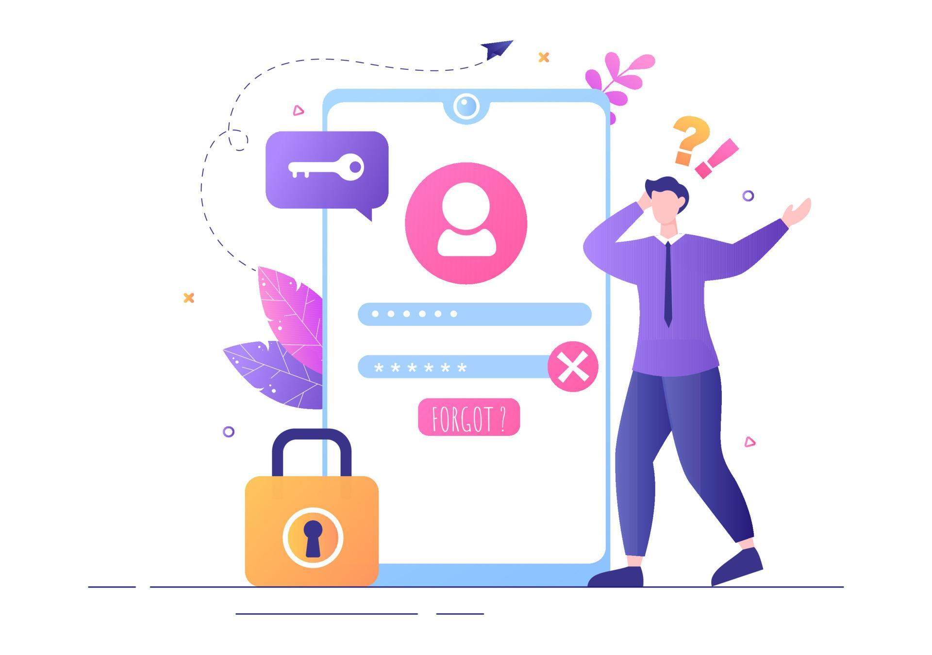 Forgot Password And Account Login For Web Page Protection Security Key Access System In