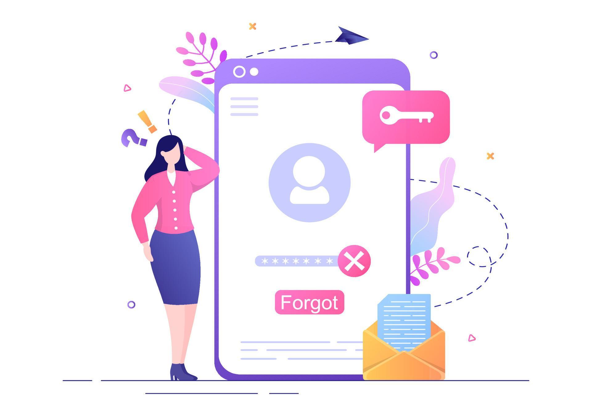 Forgot Password And Account Login For Web Page Protection Security Key Access System In