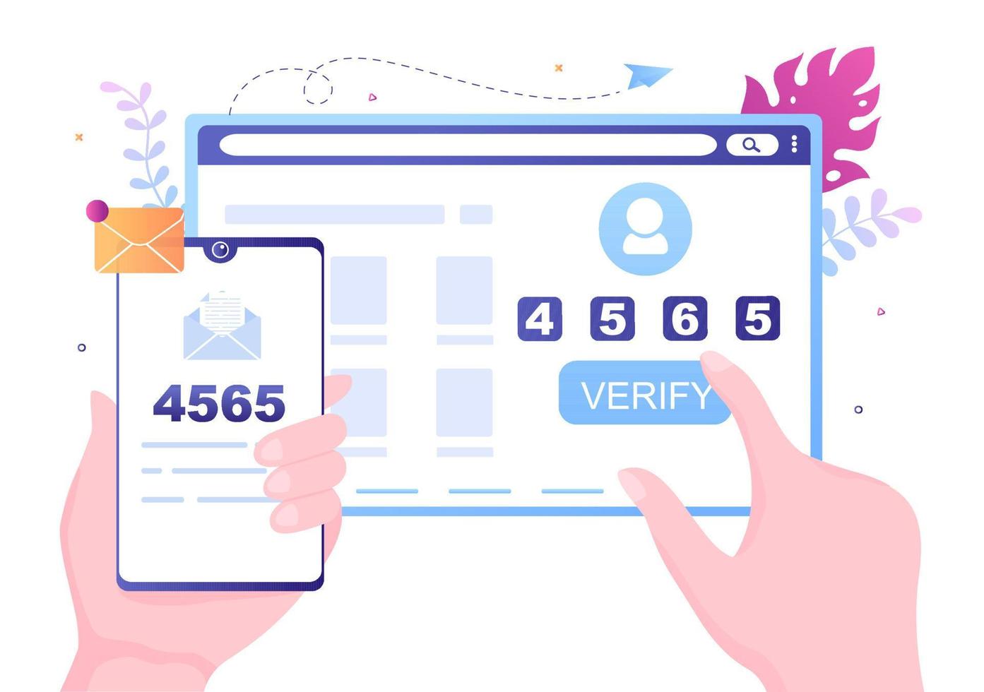 2fa Two Steps Authentication Password Secure Notice Login Verification Or Sms With Code A