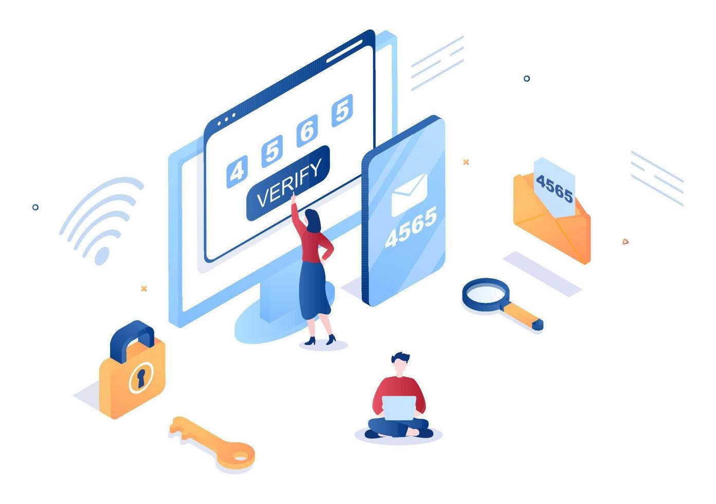 2fa Two Steps Authentication Password Secure Notice Login Verification Or Sms With Code A