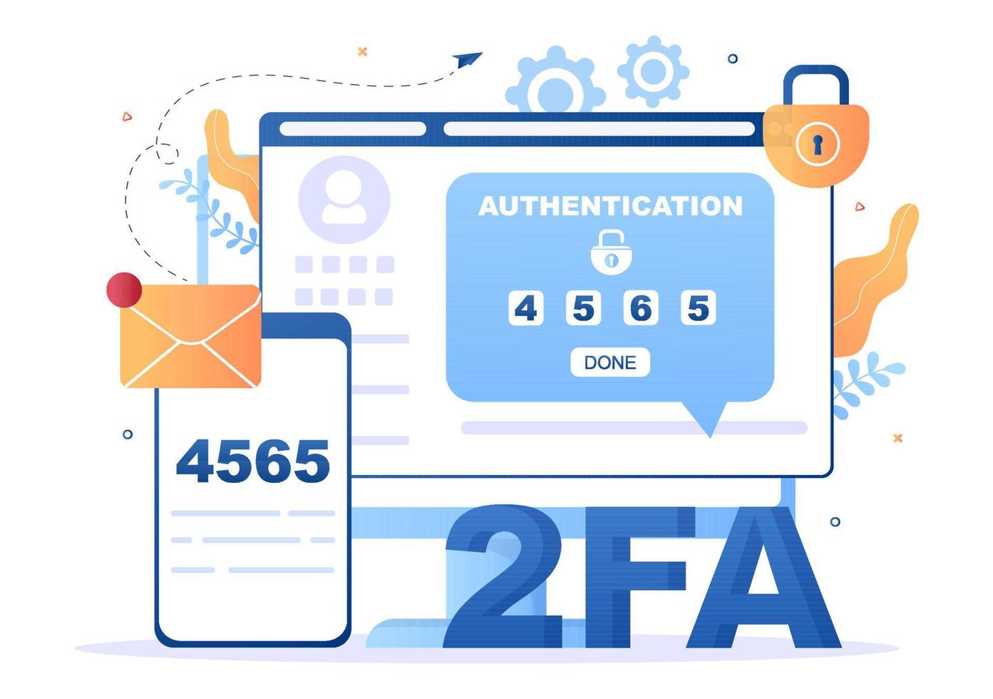 2fa Two Steps Authentication Password Secure Notice Login Verification Or Sms With Code A