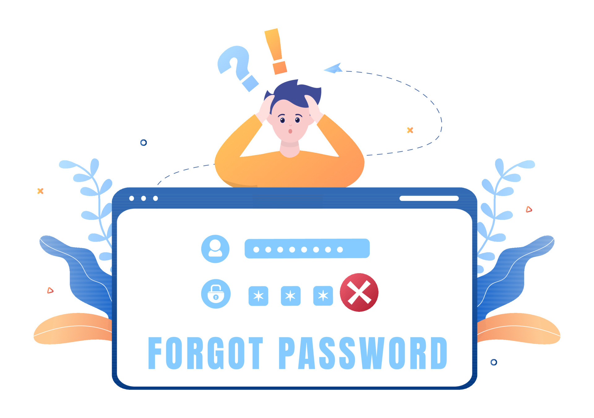 Forgot Password And Account Login For Web Page Protection Security Key Access System In
