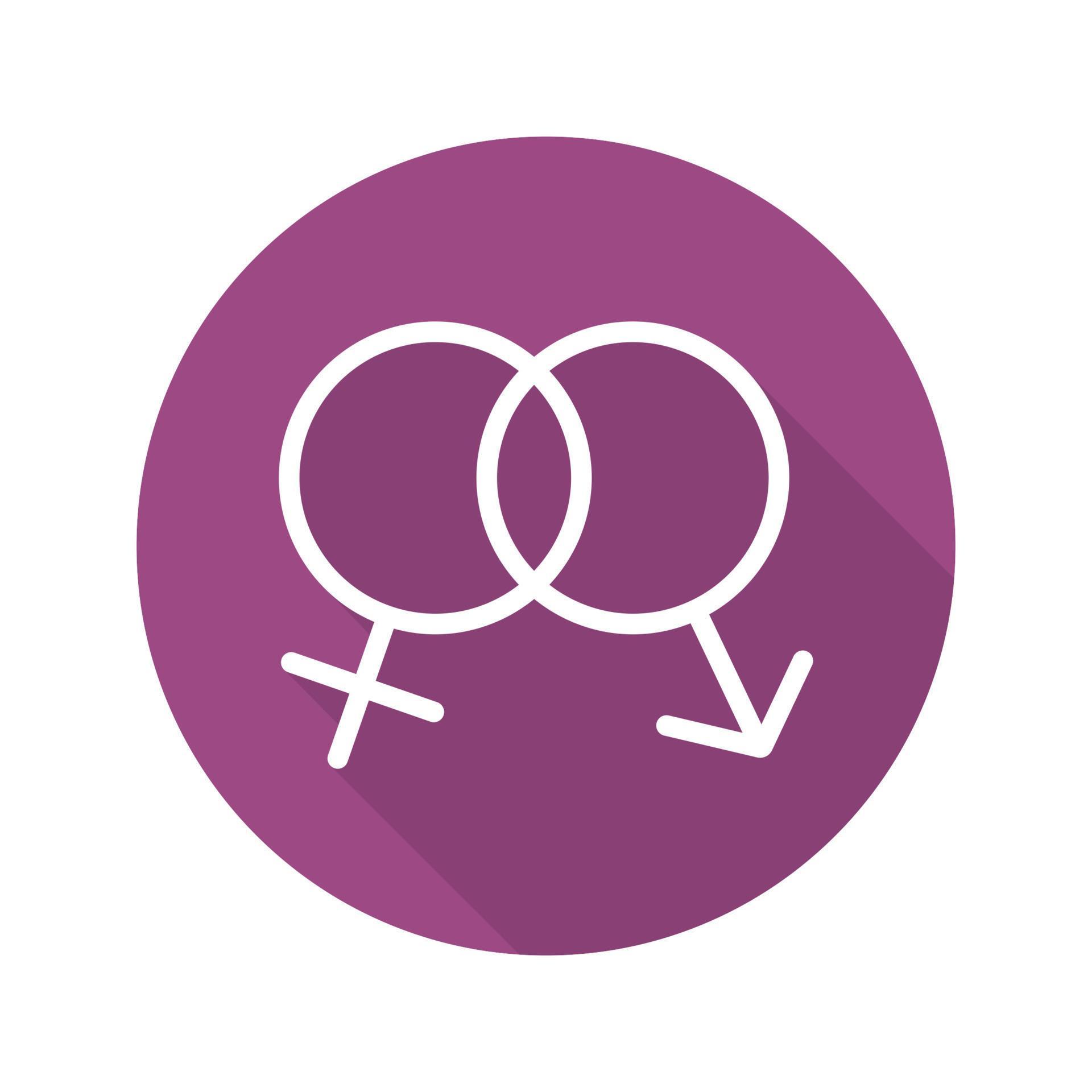 Sex Flat Design Long Shadow Glyph Icon Interlocked Man And Woman