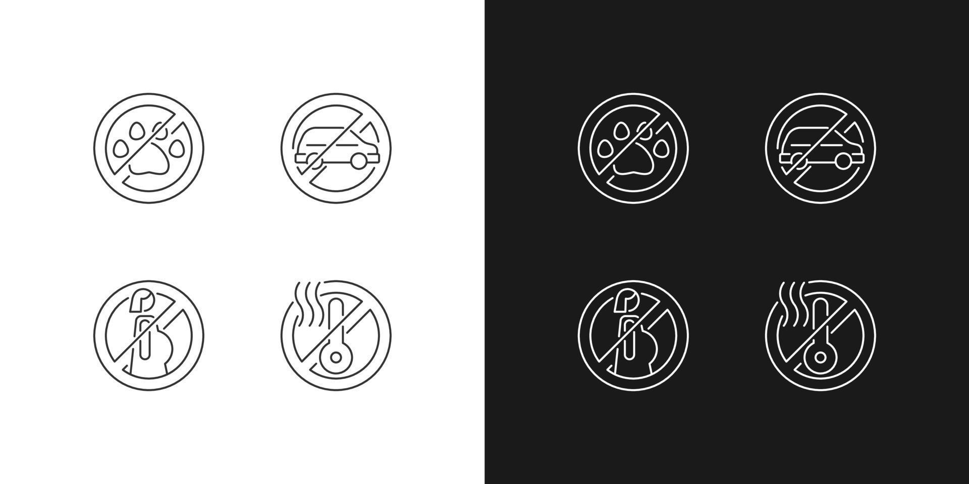 Vr Helmet Restrictions Linear Manual Label Icons Set For Dark And Light Mode Customizable Thin