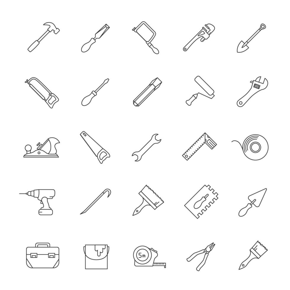 Linear Icons Set Thin Line Contour Symbols Isolated Vector Outline