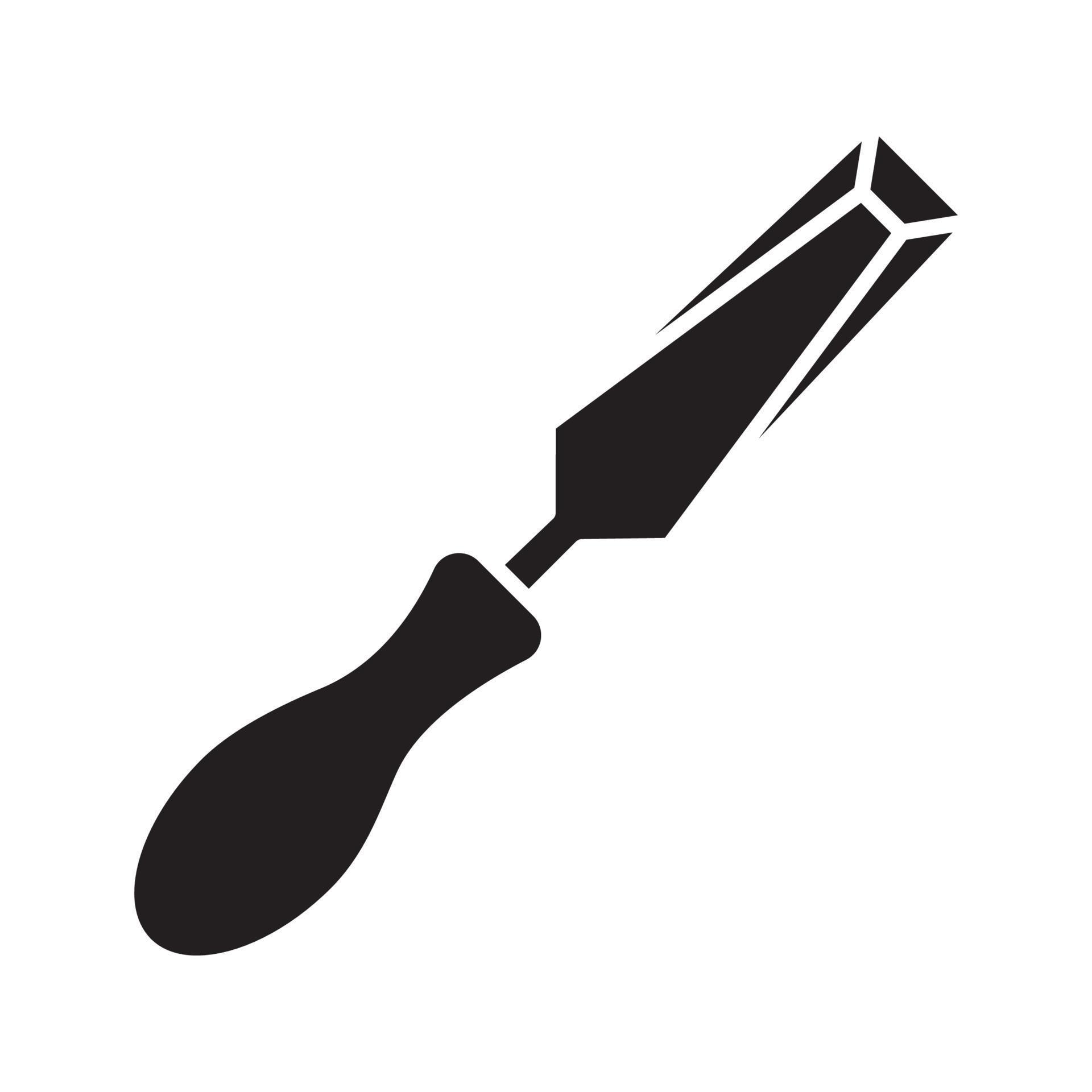Chisel glyph icon. Silhouette symbol. Negative space. Vector isolated ... Chisel glyph icon. Silhouette symbol. Negative space. Vector isolated ...