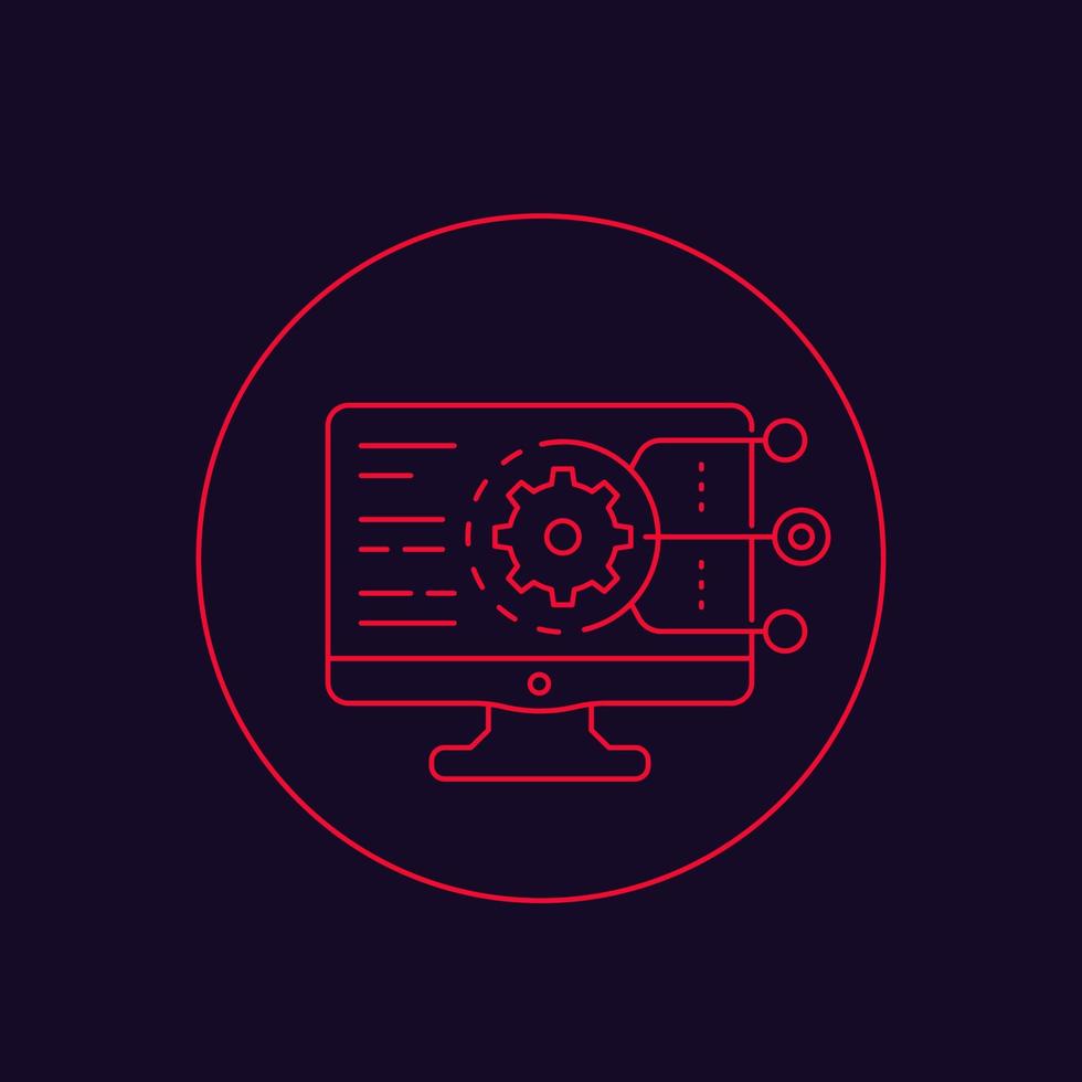 Coding App Development Software Integration Programming Vector Icon Linear 4182679 Vector