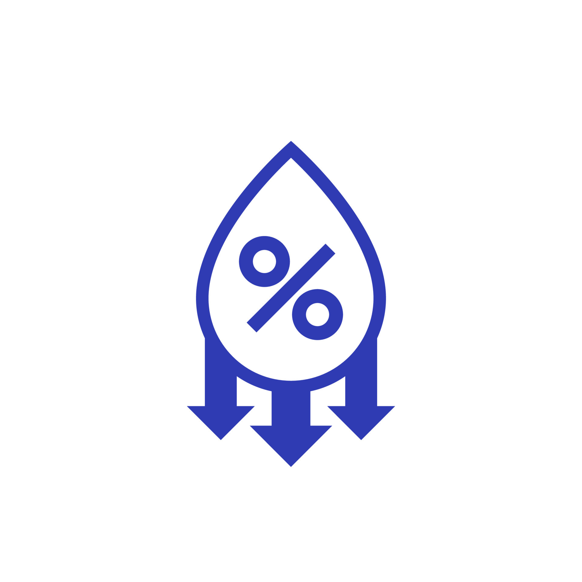 Humidity decrease icon, water drop and percent 4183899 Vector Art at ...