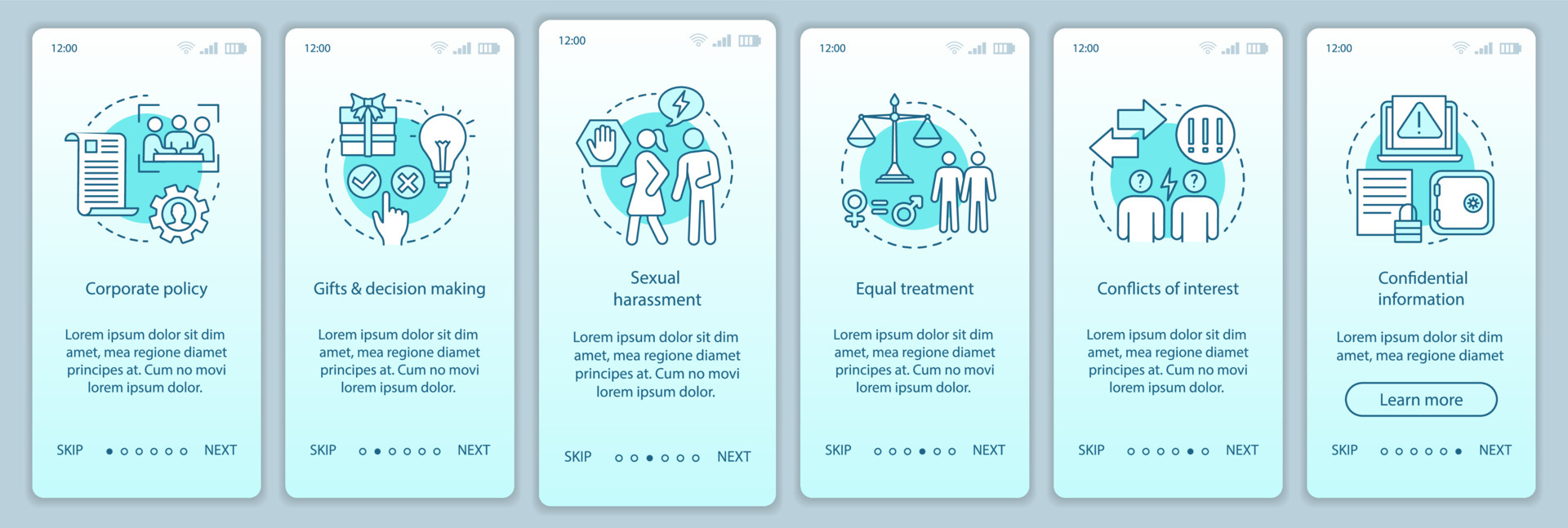 Csr Onboarding Mobile App Page Screen Vector Template Corporate Social