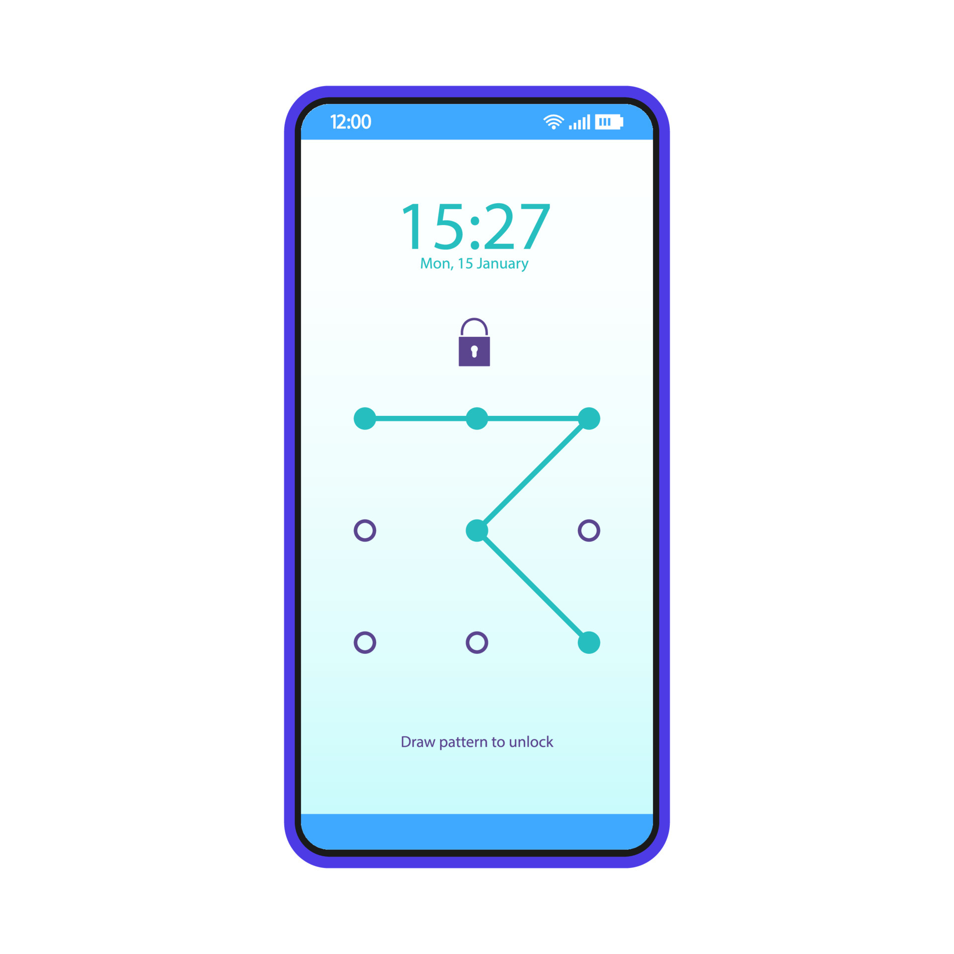 Pattern Lock Smartphone Interface Vector Template Password Mobile