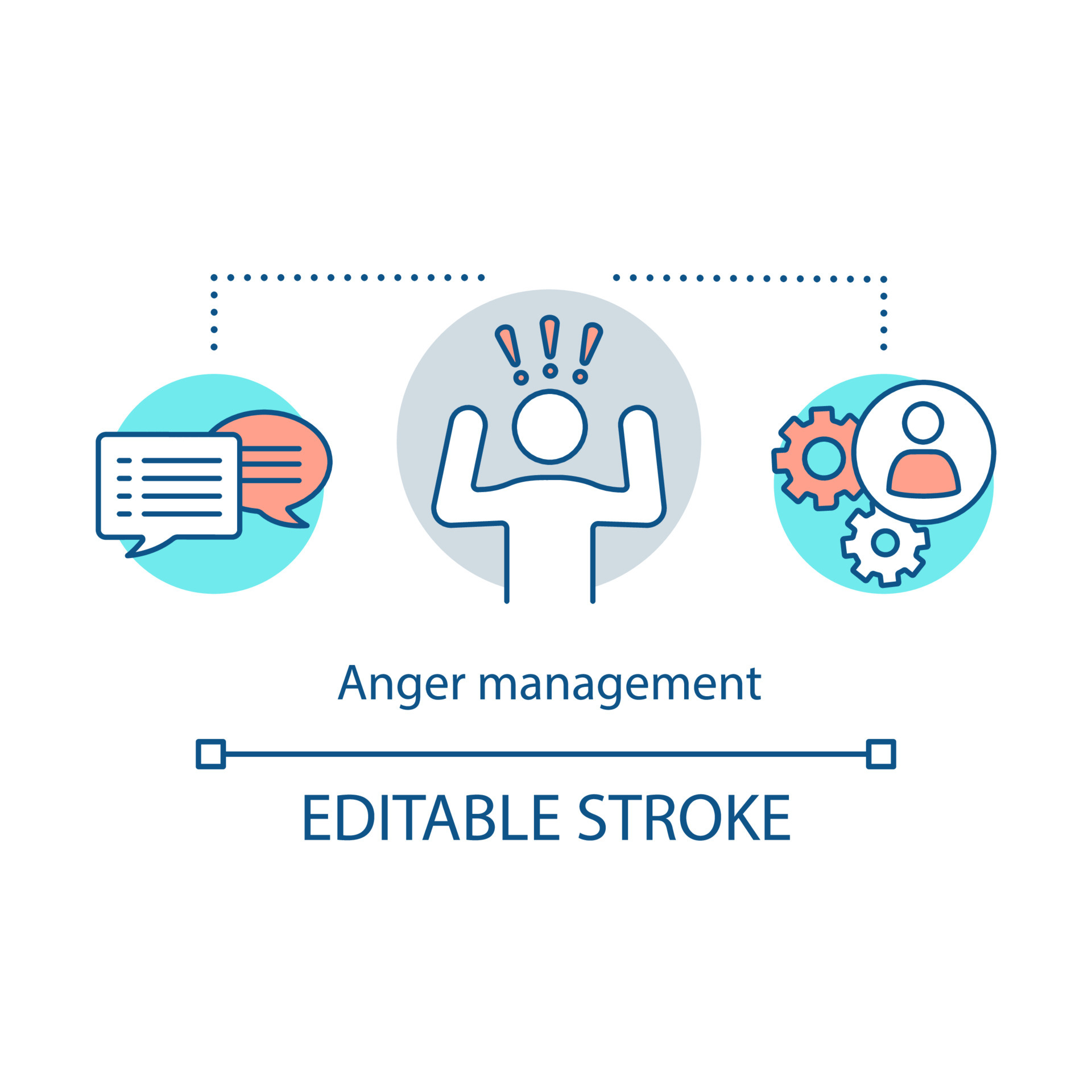Anger management concept icon. Composure idea thin line illustration ...