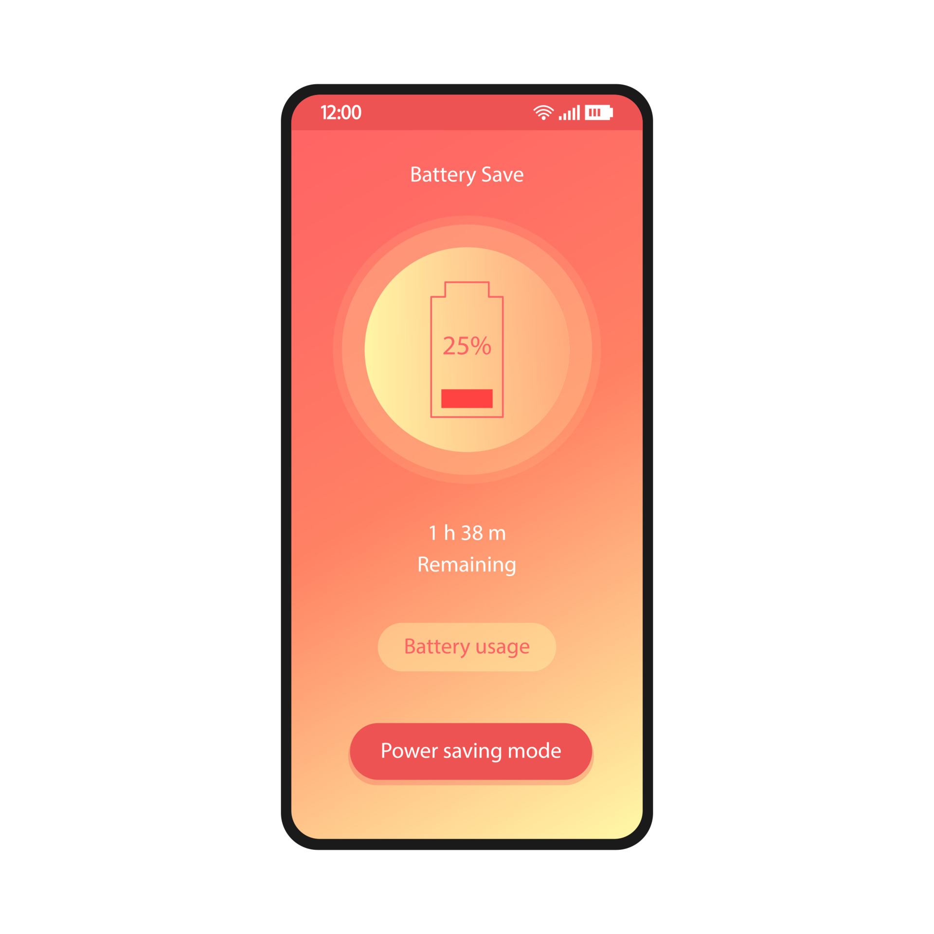 Battery Saver Phone Optimizer App Smartphone Interface Vector Template Mobile Utility