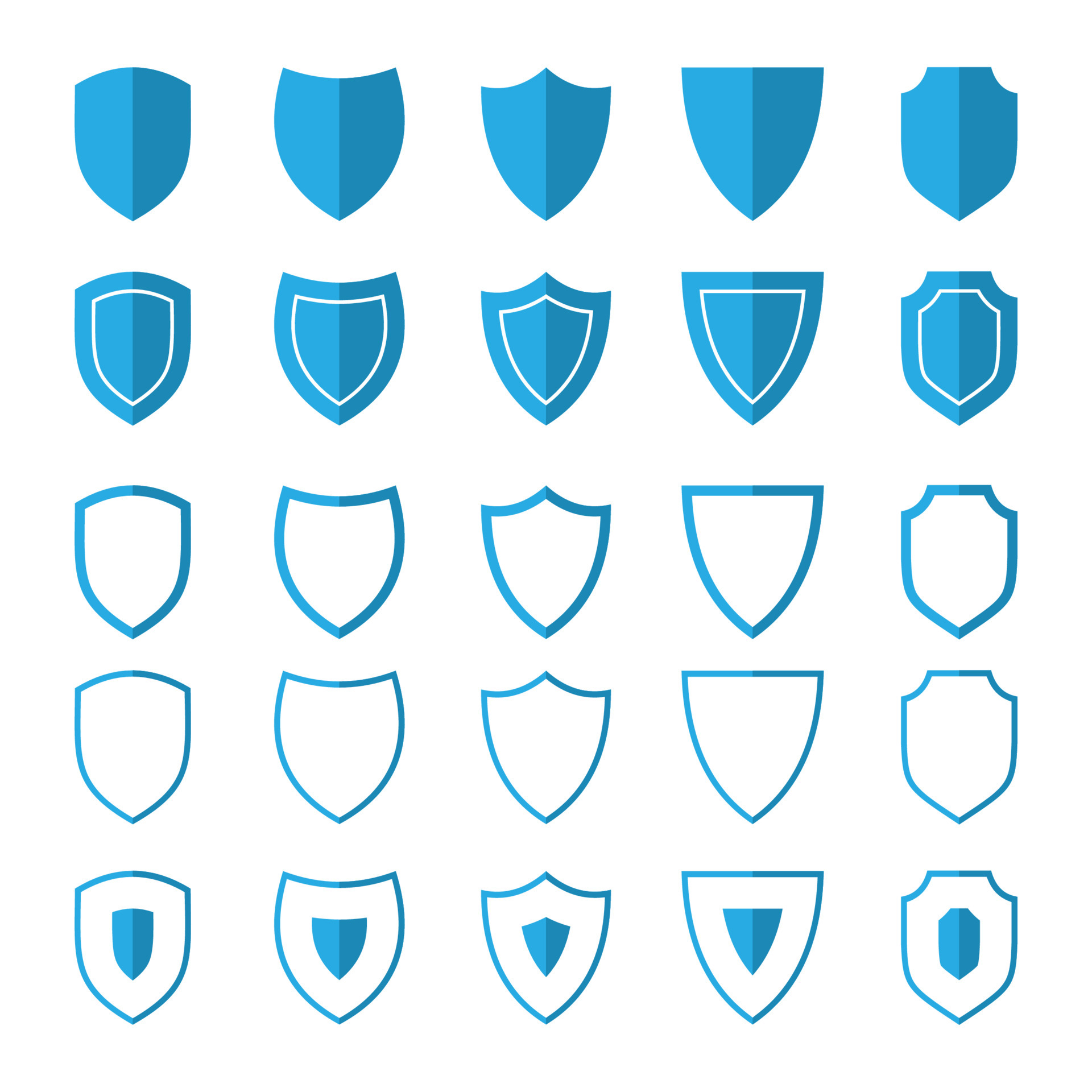 Shield Icons Set Protect Shield Vector Set Shield Security Icons