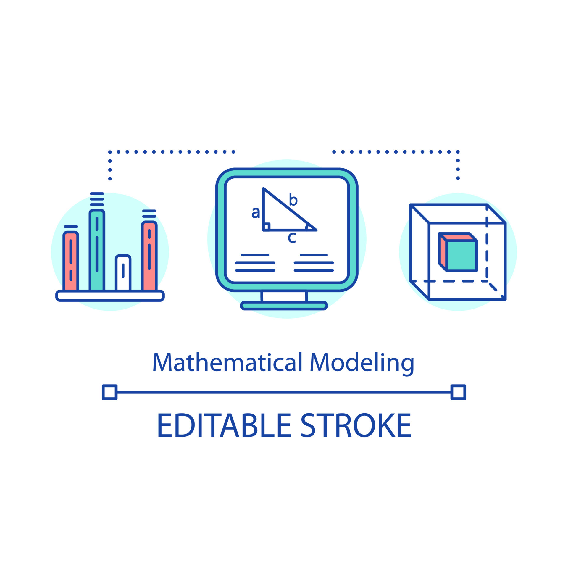 Mathematical modeling concept icon. Computer data processing ... Mathematical modeling concept icon. Computer data processing ...