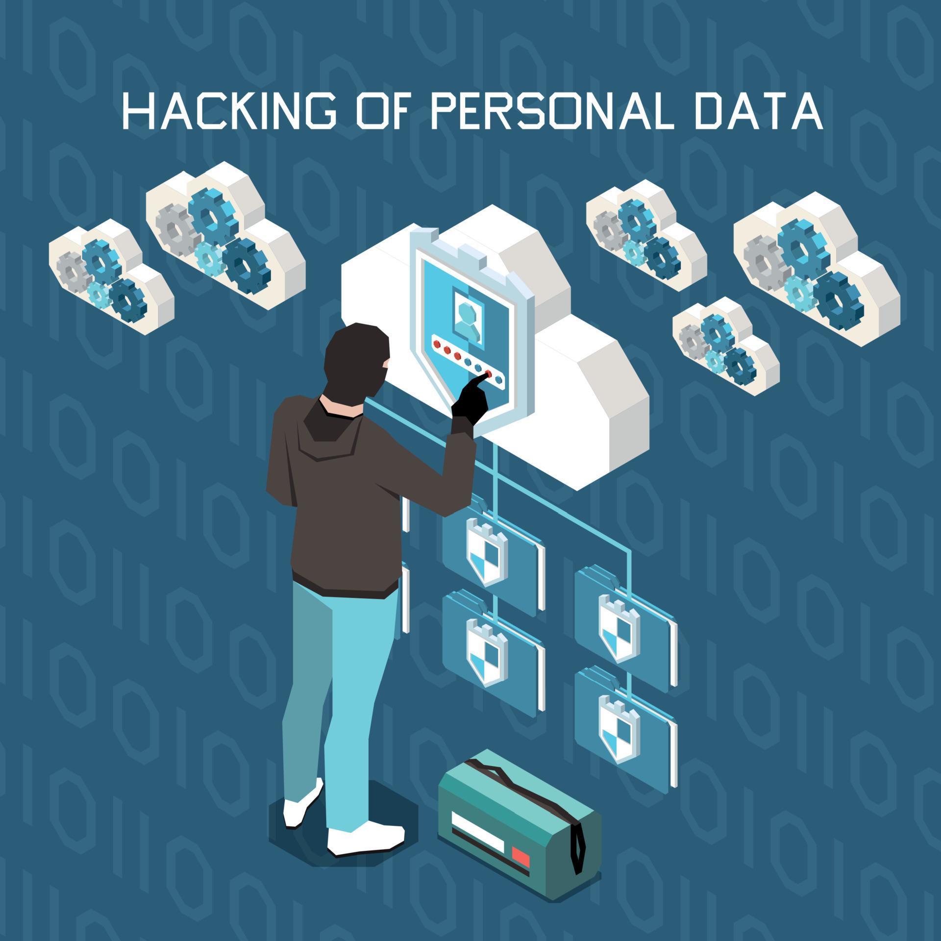 Hacking Personal Data Composition 4216792 Vector Art at Vecteezy