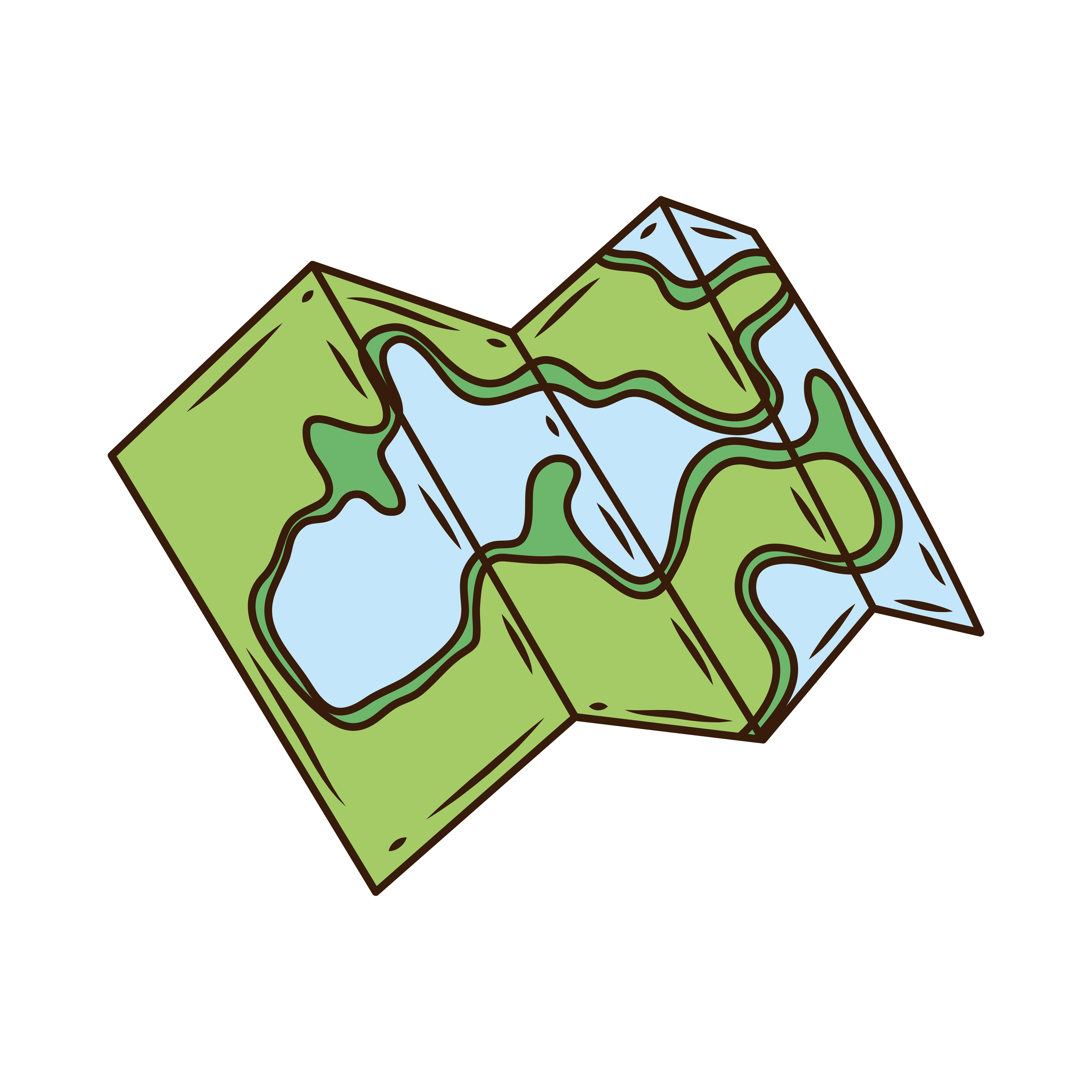 paper map guide line and fill style icon 4218525 Vector Art at Vecteezy