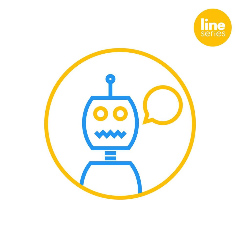 robot icon, linear style 4219350 Vector Art at Vecteezy