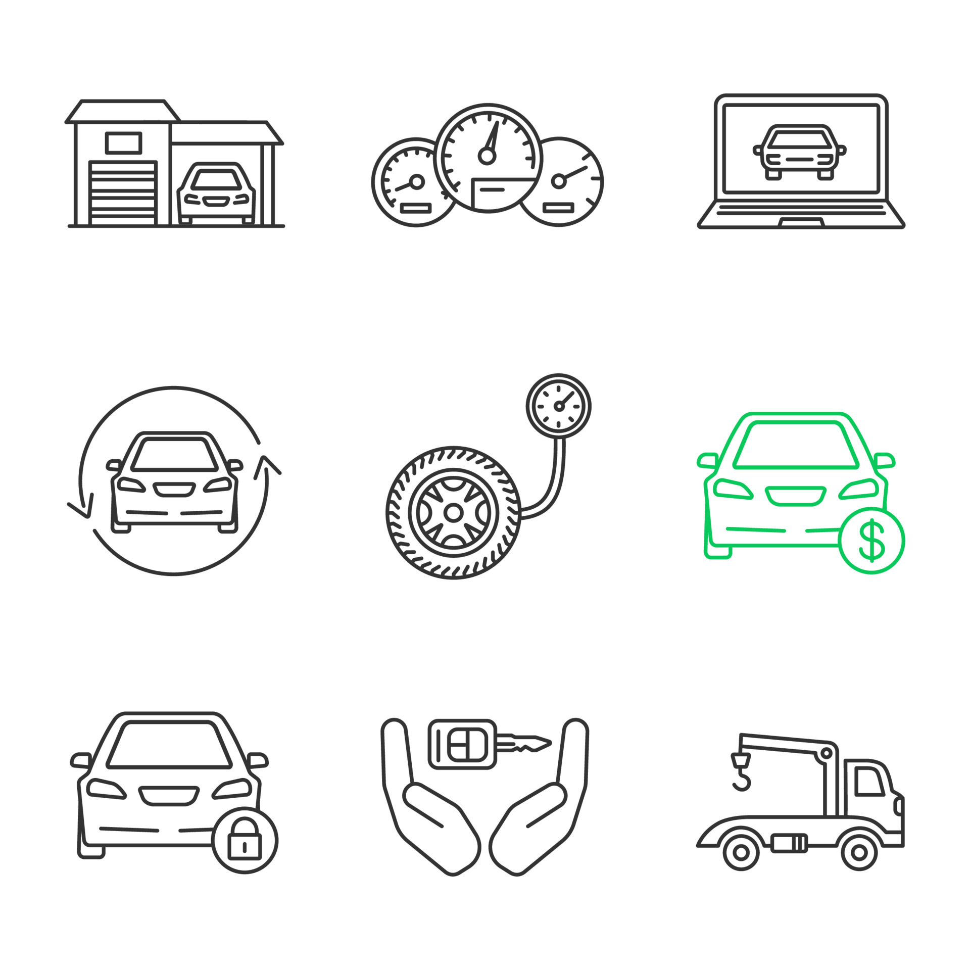 Auto workshop linear icons set 4223503 Vector Art at Vecteezy Auto workshop linear icons set 4223503 Vector Art at Vecteezy