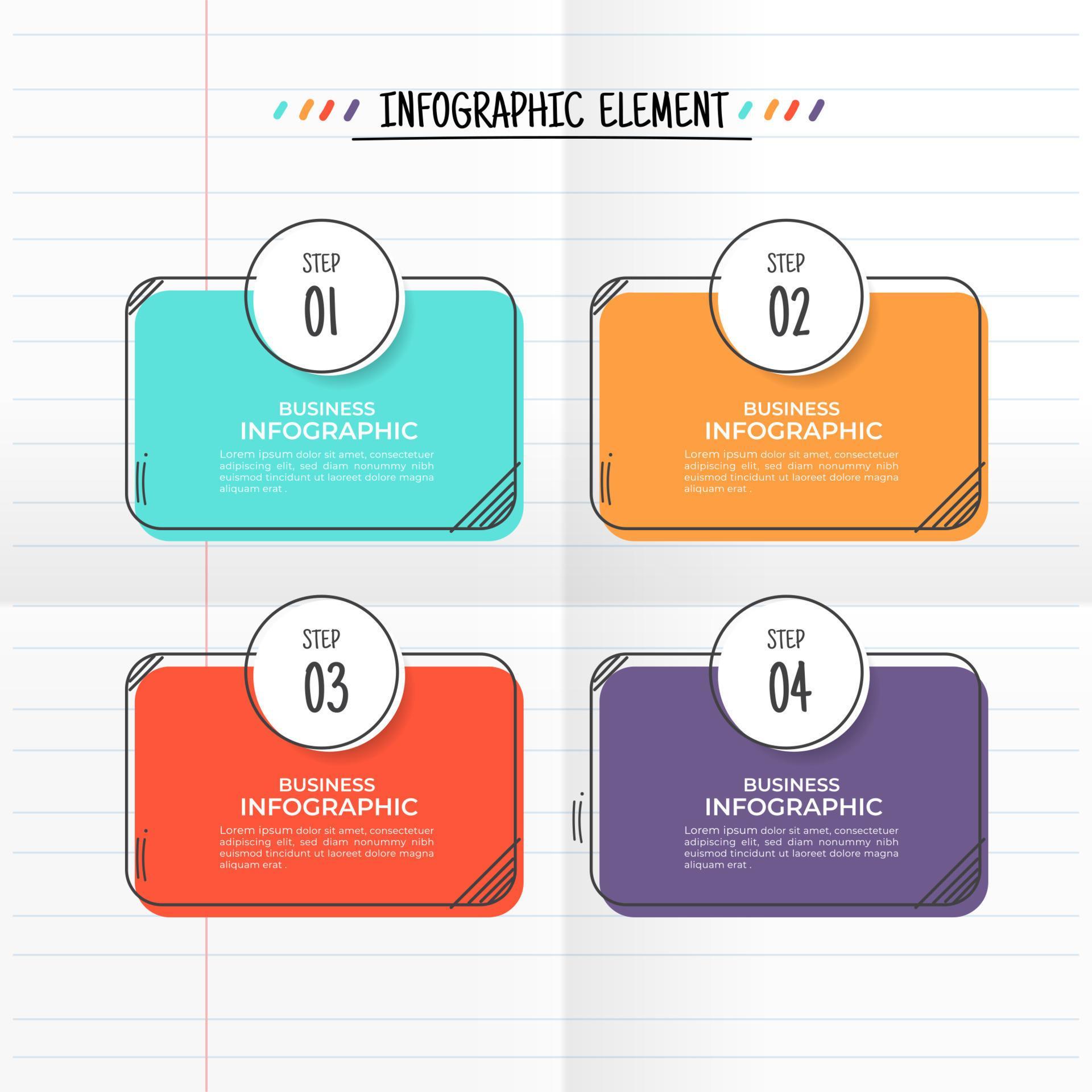Linear flat process infographic 4225113 Vector Art at Vecteezy