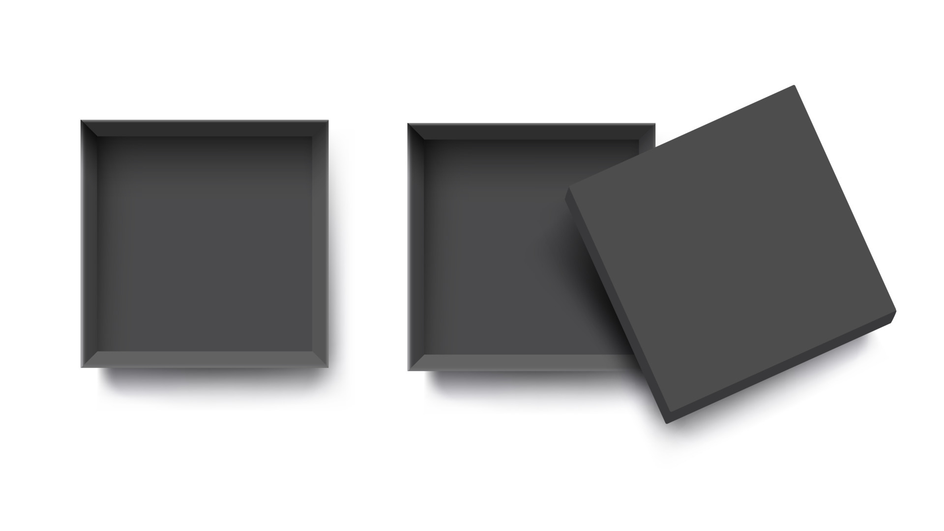 Black Top View Empty Open Box For Mockup Design 4225153 Vector Art At
