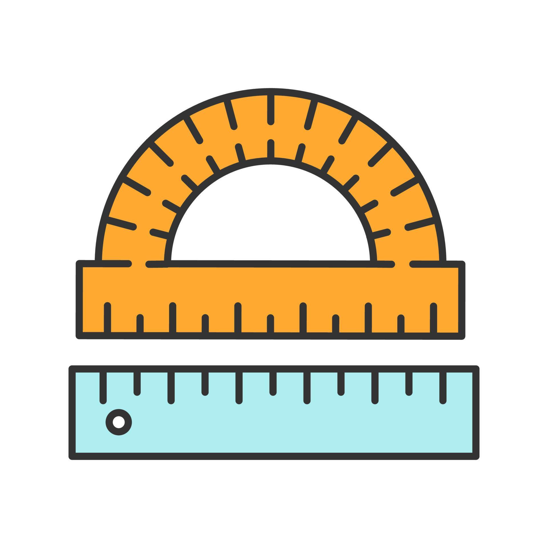 Icono De Color De Transportador Y Regla Geometría Ilustración Vectorial Aislada 4226182 Vector
