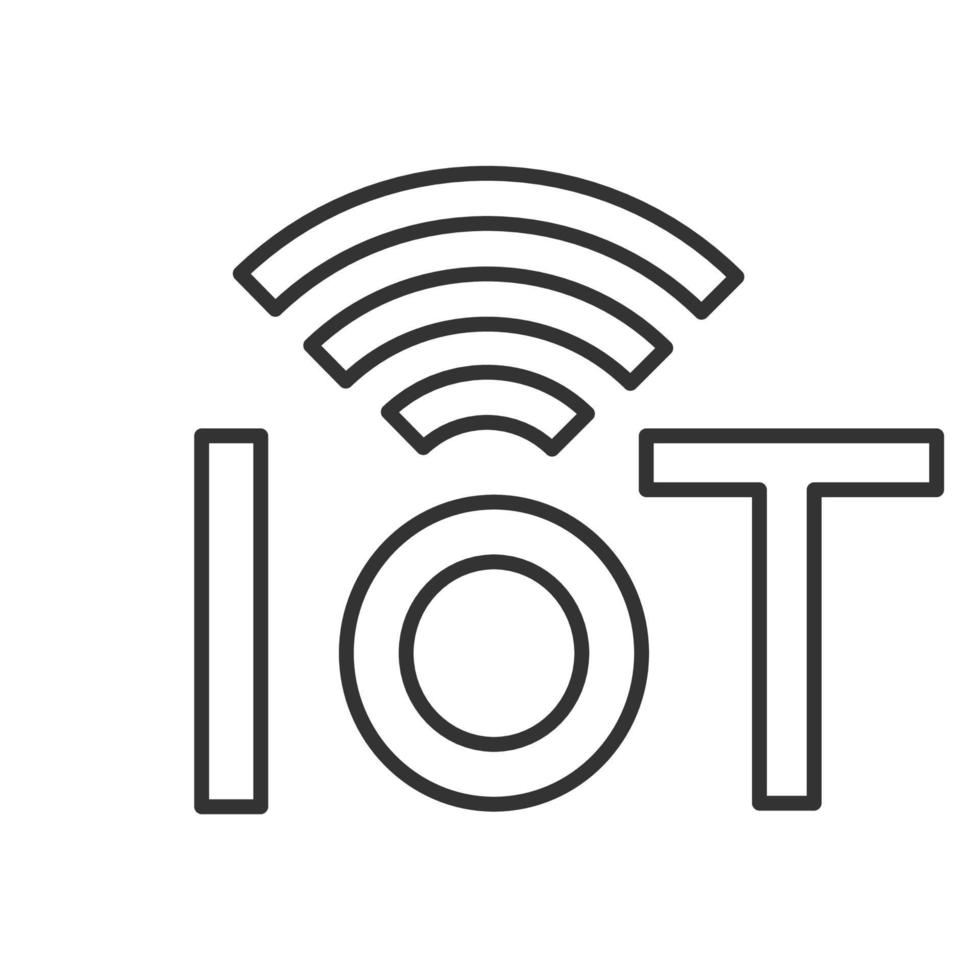 Internet of things linear icon. Thin line illustration. IoT signal ...