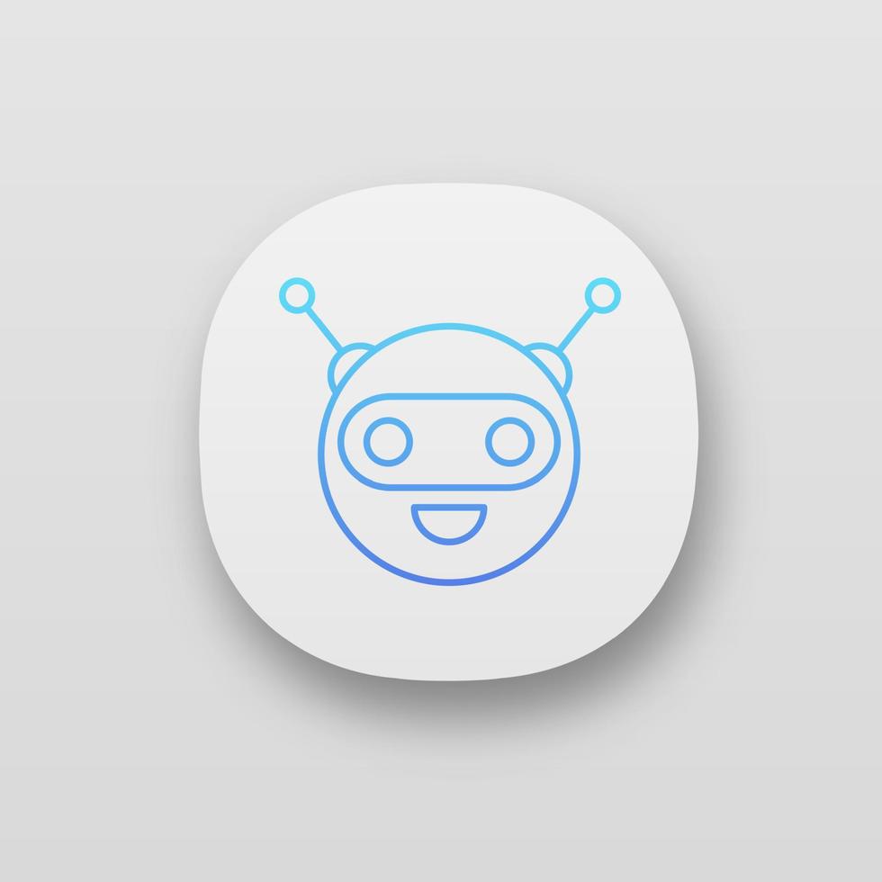 Chatbot App Icon Ui Ux User Interface Talkbot Circle Head Laughing Chat Bot Modern Robot