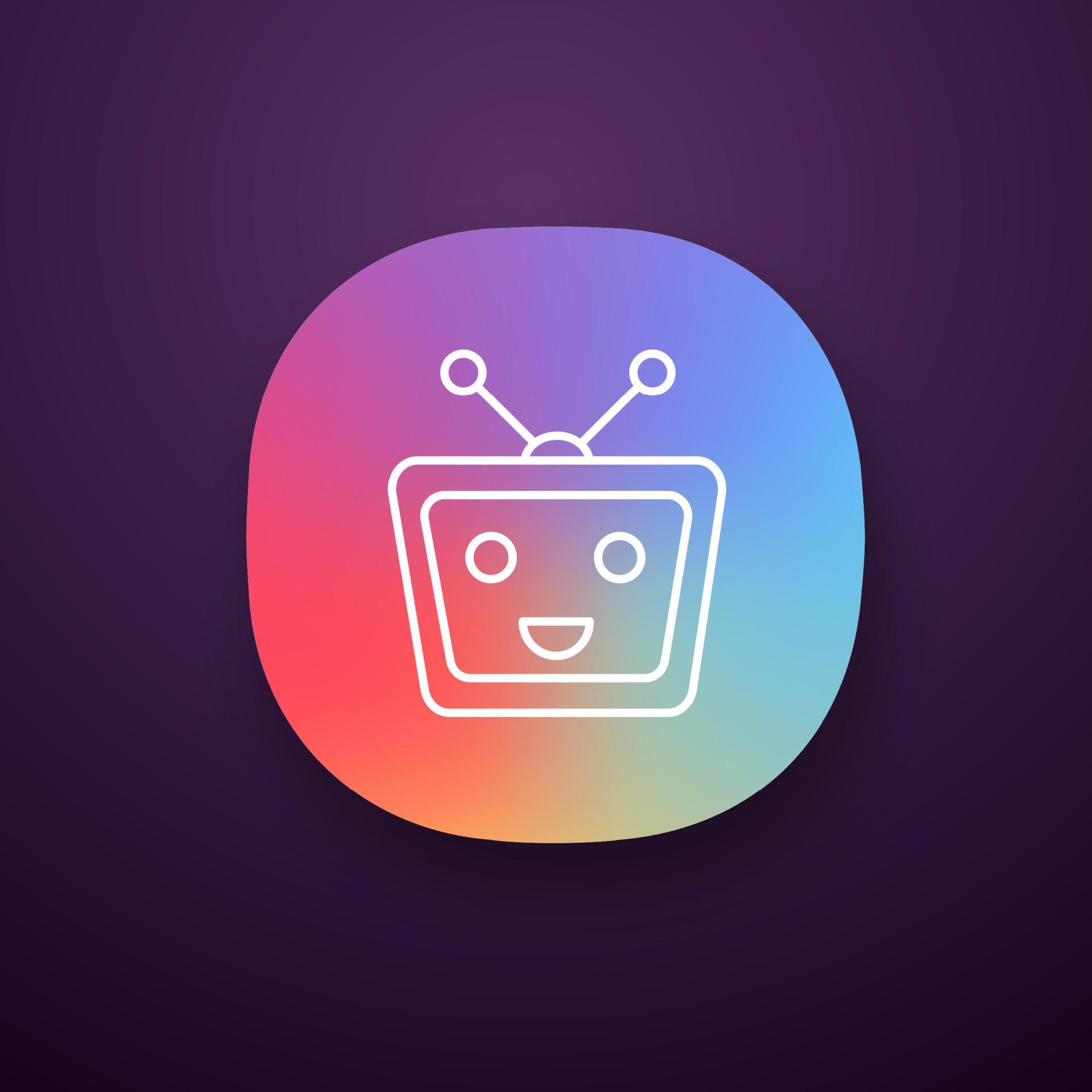 Chatbot App Icon Ui Ux User Interface Talkbot Modern Robot Tv