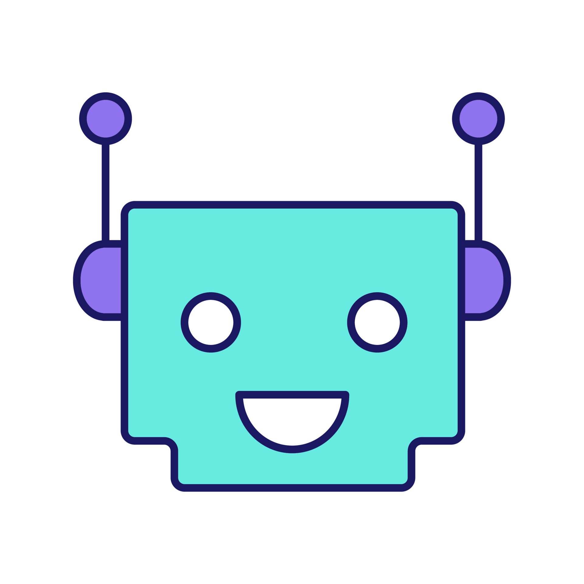 Chatbot Color Icon Talkbot Modern Robot Square Head Laughing Chat Bot Virtual Assistant