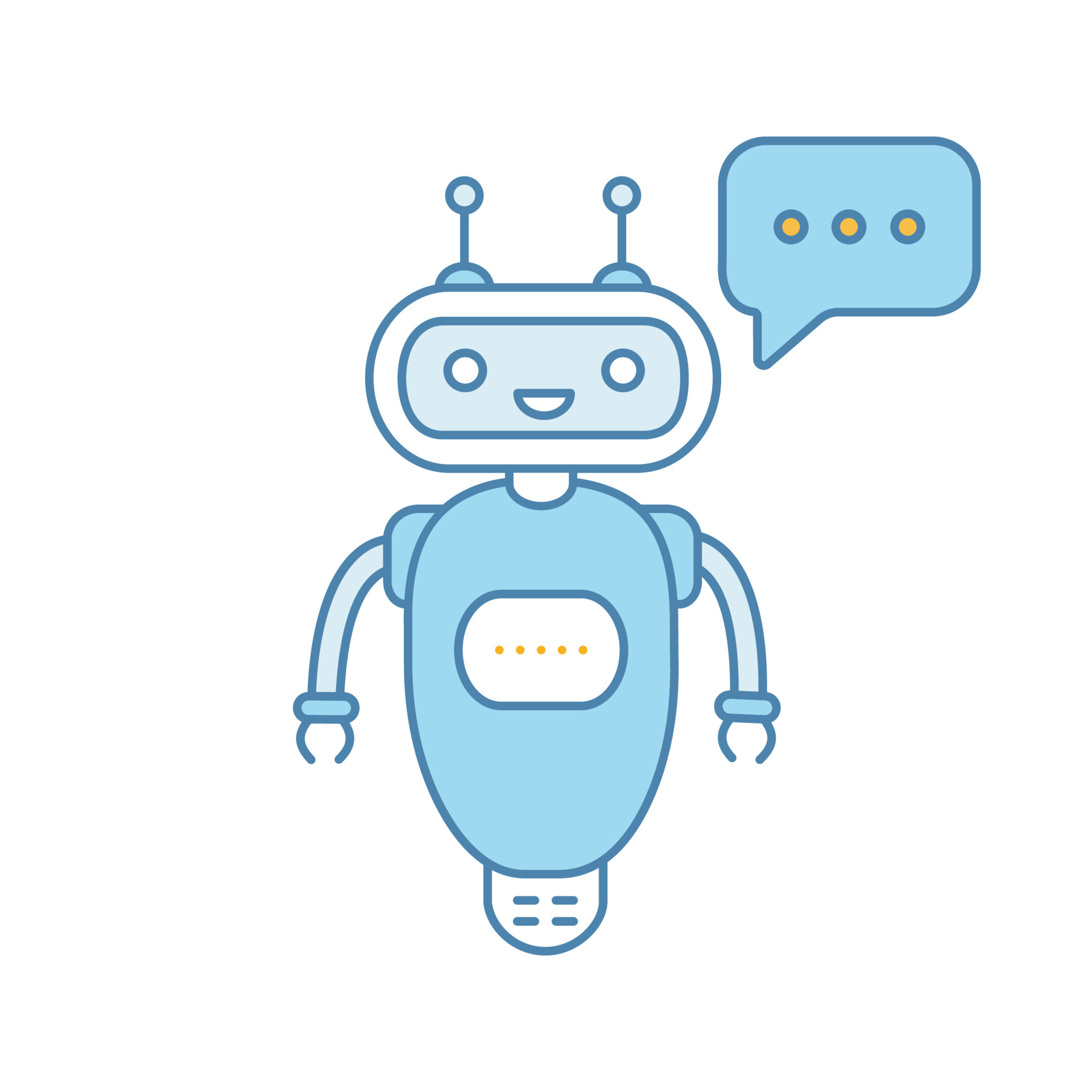 Chatbot typing answer color icon. Talkbot with three dots in speech ...