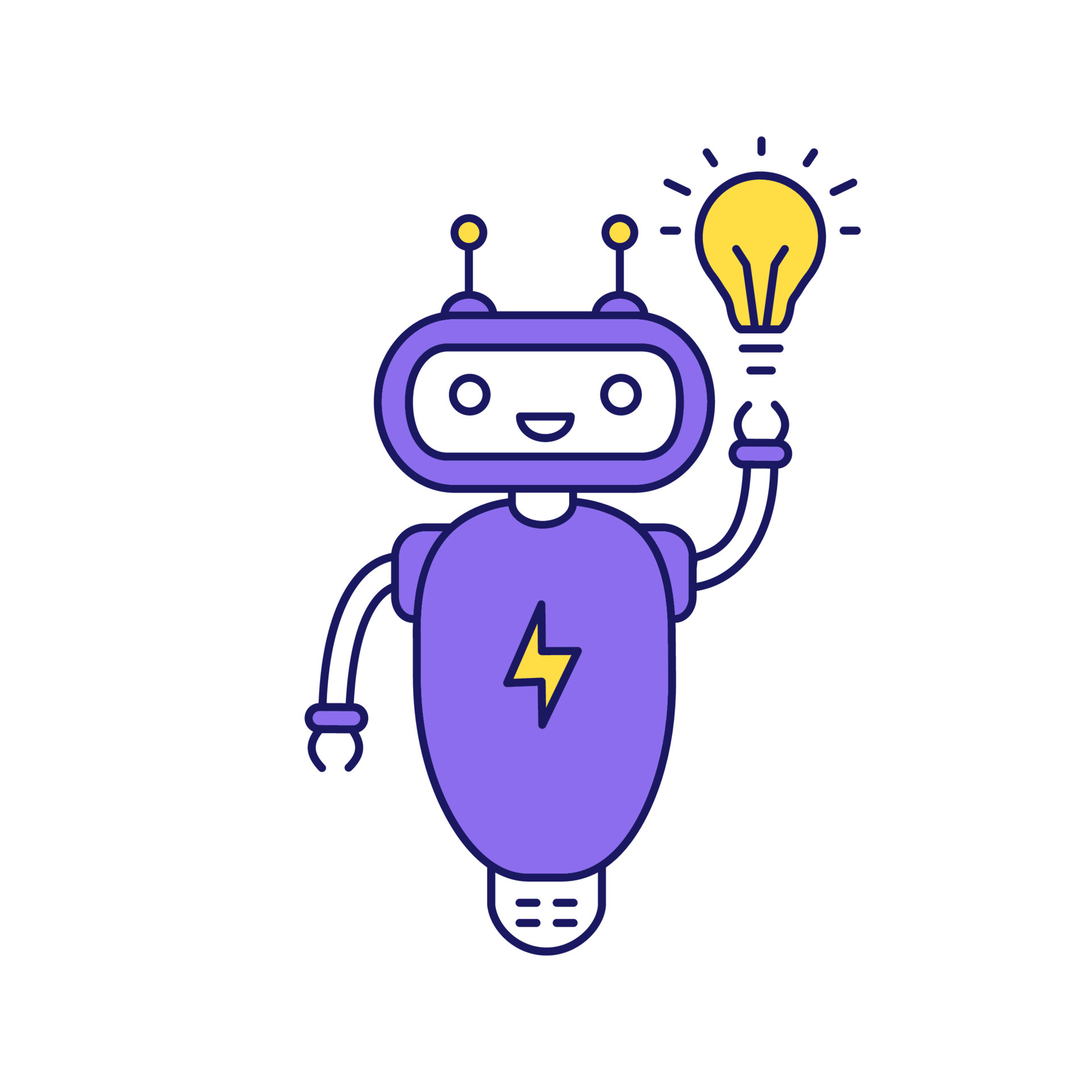 New Idea Chatbot Color Icon Talkbot With Lightbulb Virtual Assistant