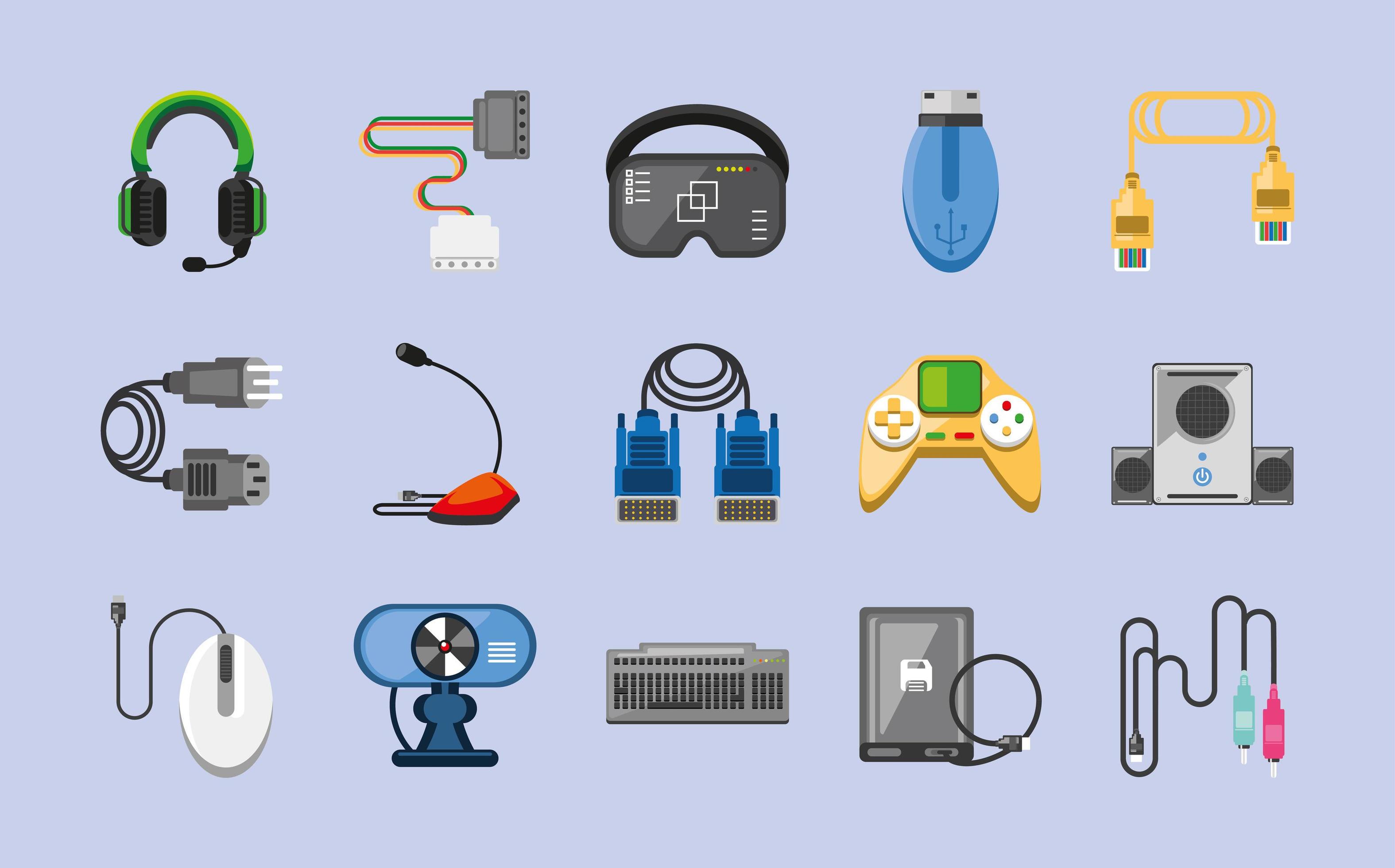 computers peripherals devices 4227780 Vector Art at Vecteezy