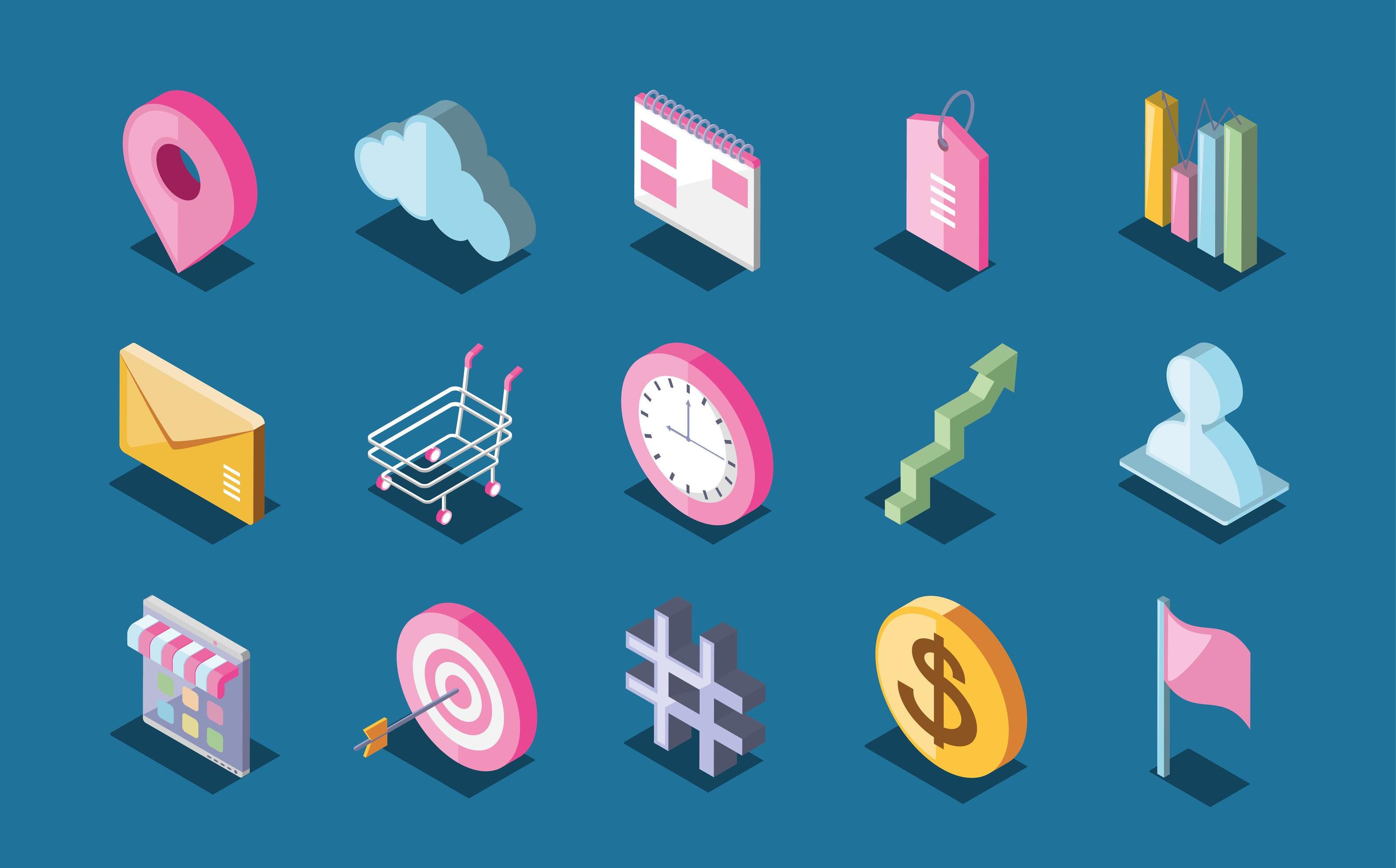 marketing strategy set 4227841 Vector Art at Vecteezy