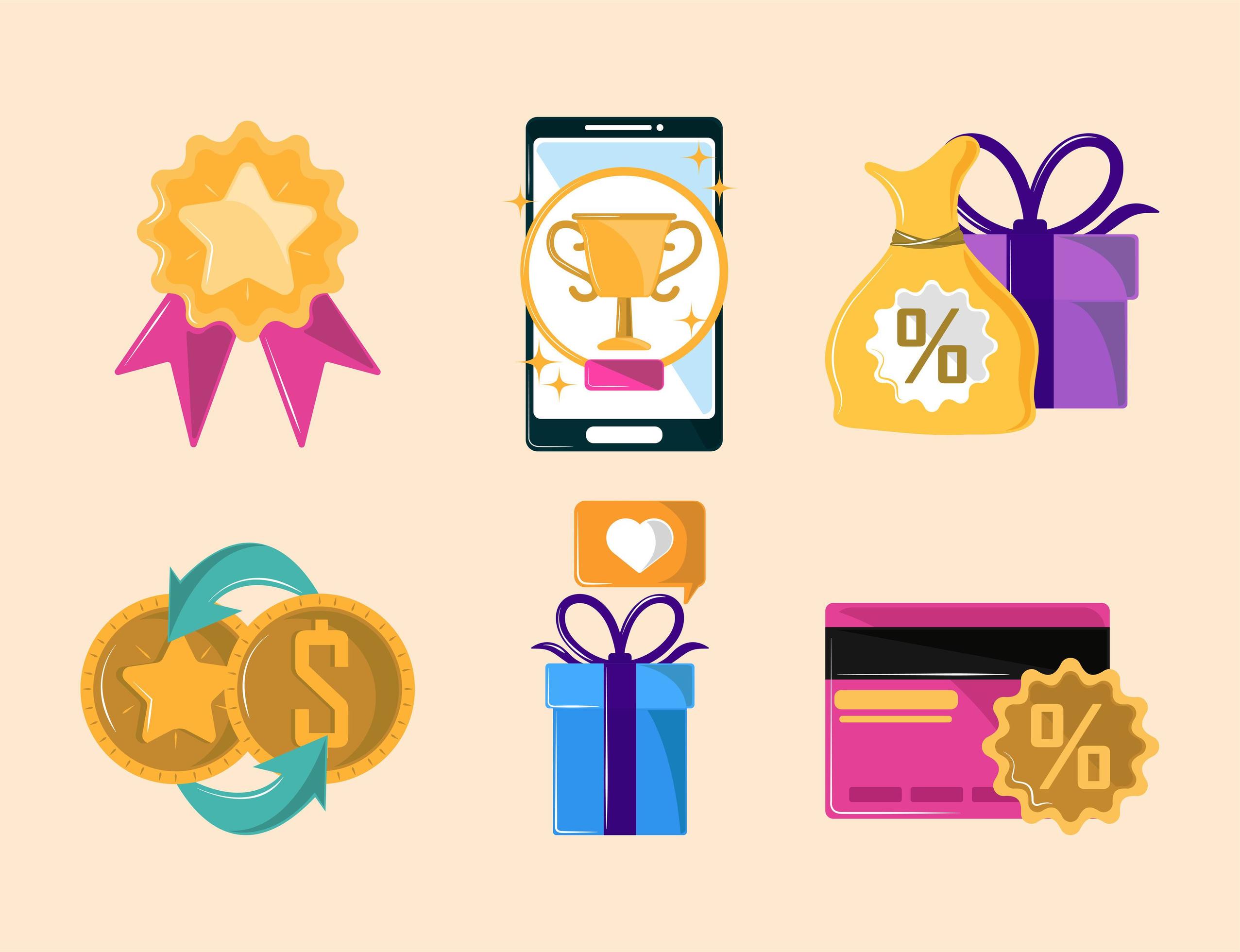 loyalty program set 4229899 Vector Art at Vecteezy