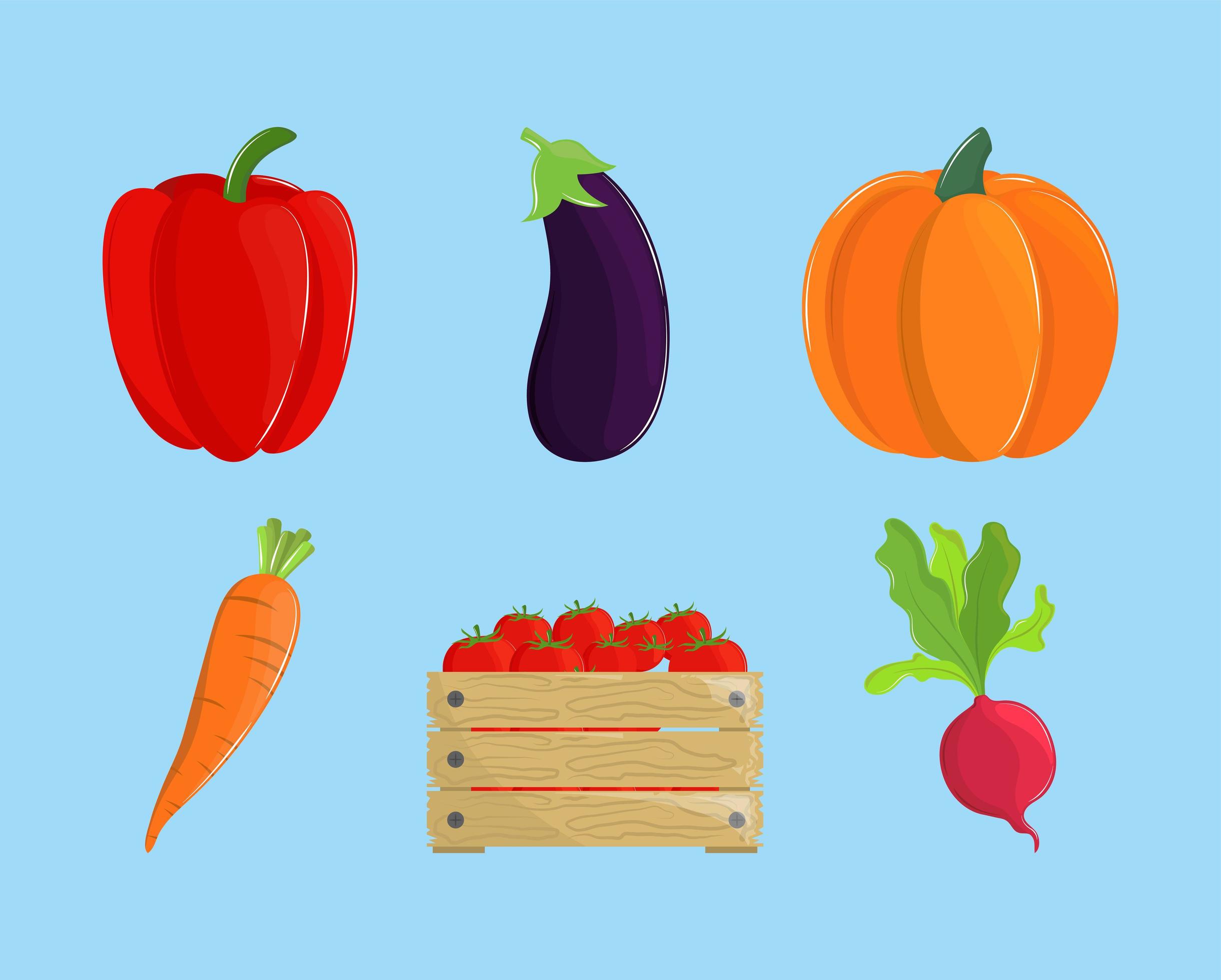 set of vegetables 4229963 Vector Art at Vecteezy