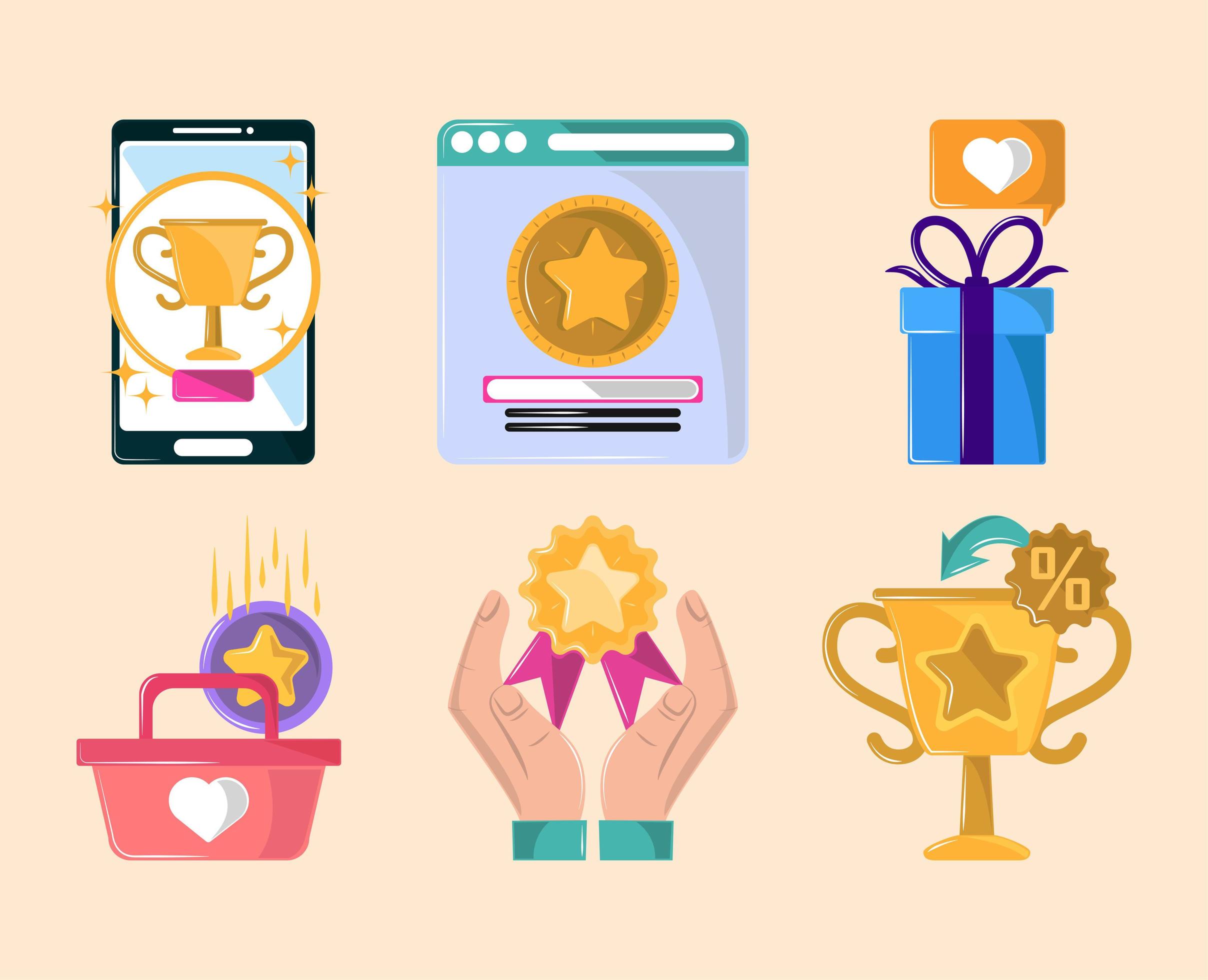 customer loyalty program set 4230239 Vector Art at Vecteezy