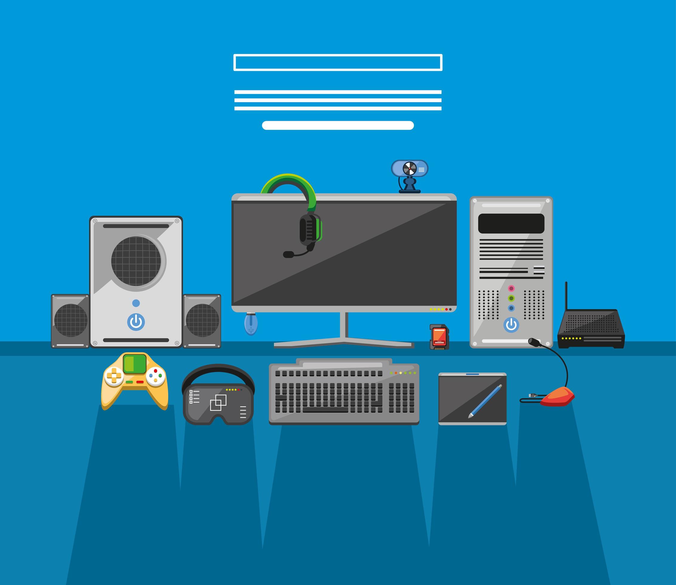 computer devices peripherals 4231606 Vector Art at Vecteezy