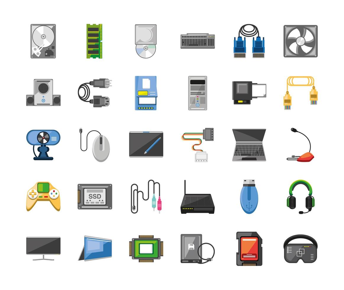 computer software and hardware 4231739 Vector Art at Vecteezy