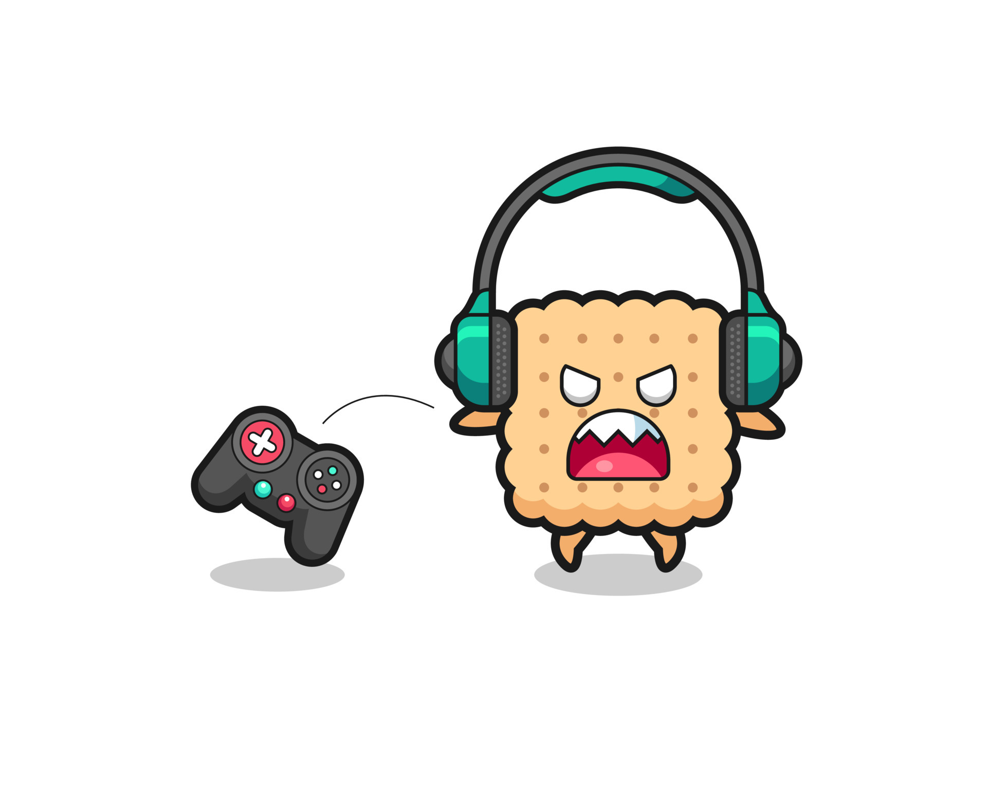 cracker gamer mascot is angry 4232240 Vector Art at Vecteezy
