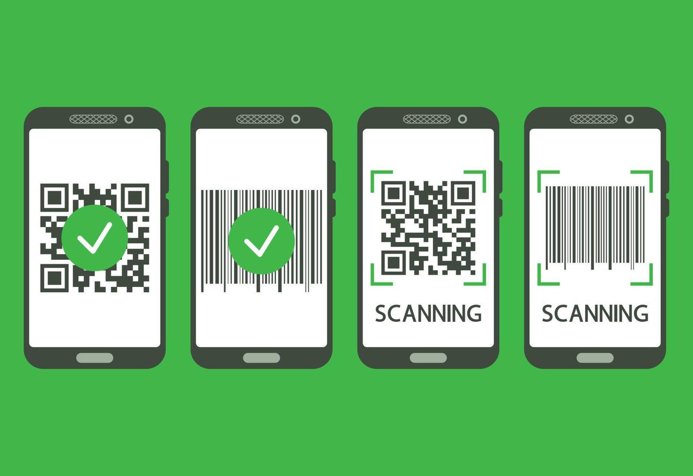 Scan Qr Code With Mobile Phone Qr Code Scans Completed Machine Readable Barcode On Smartphone