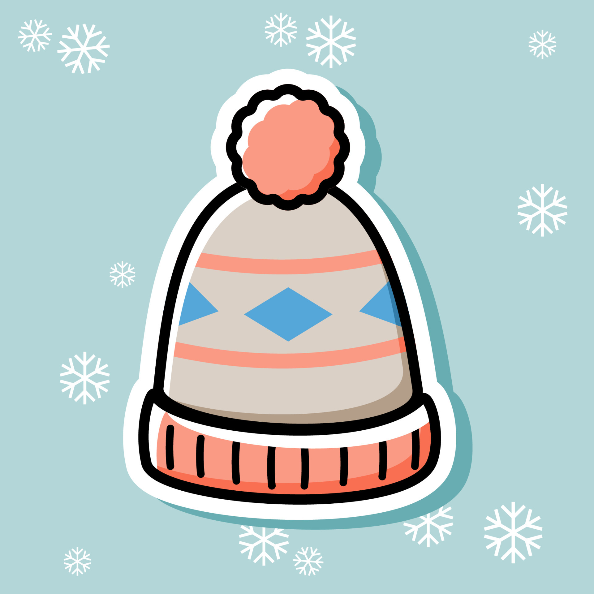 Bobble winter sticker 4235190 Vector Art at Vecteezy