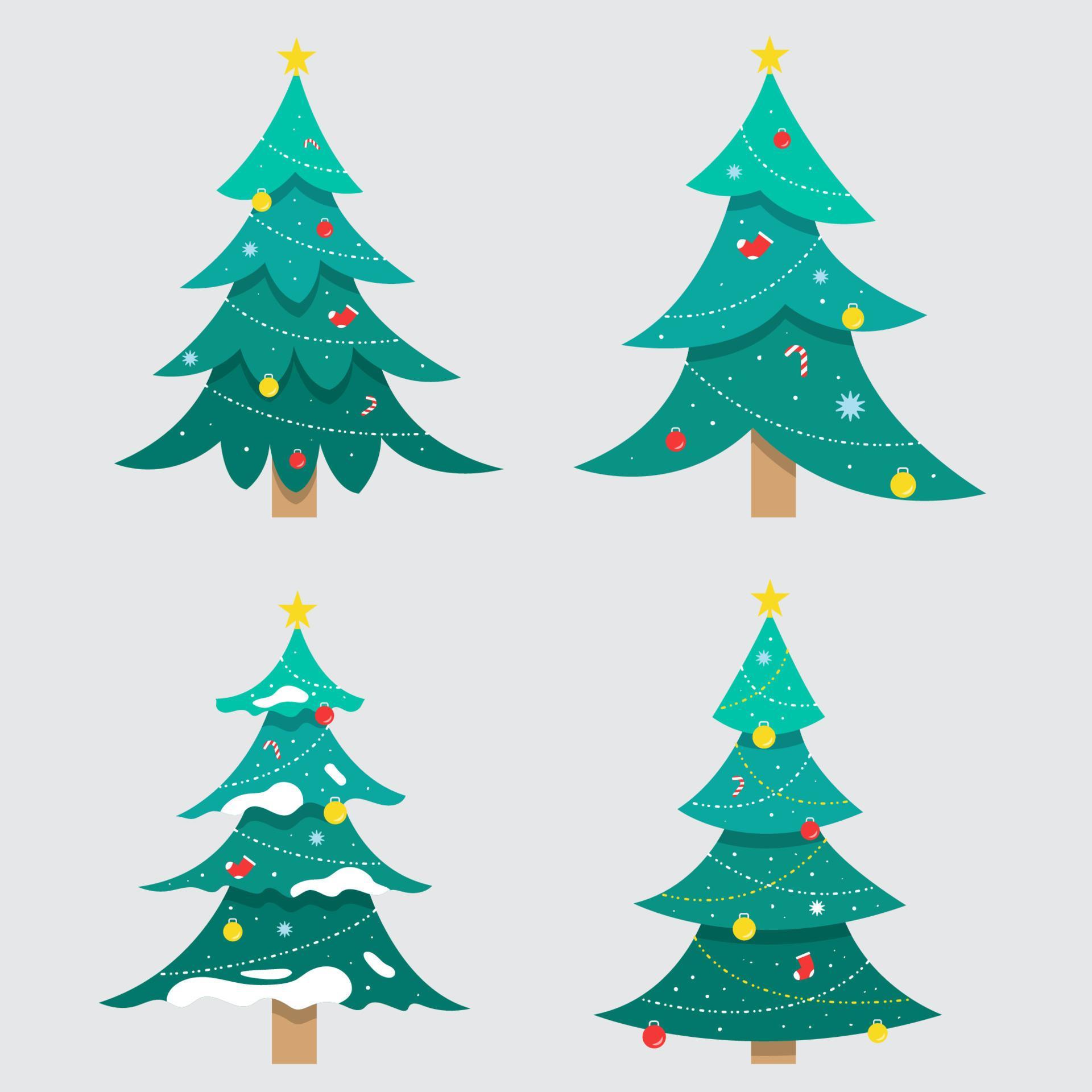Christmas tree vector collection 4236265 Vector Art at Vecteezy