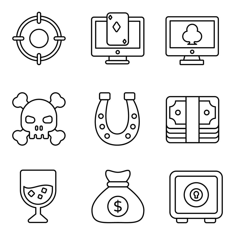 Casino Line Icons Set 4236535 Vector Art at Vecteezy Casino Line Icons Set 4236535 Vector Art at Vecteezy