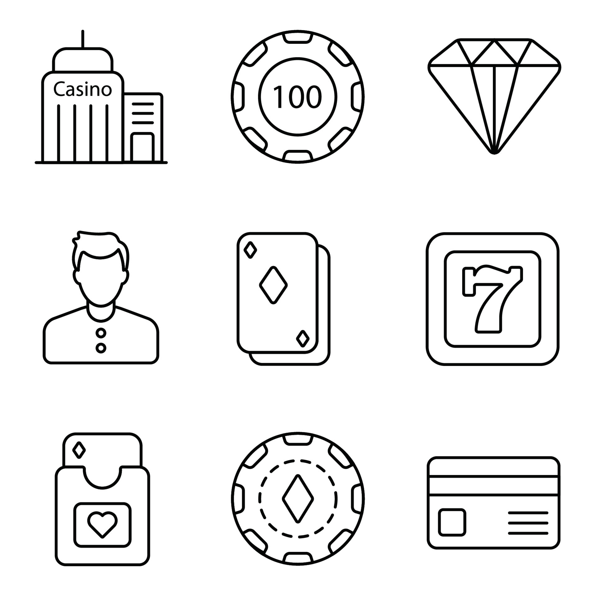 Casino Line Icons Set 4236635 Vector Art at Vecteezy Casino Line Icons Set 4236635 Vector Art at Vecteezy
