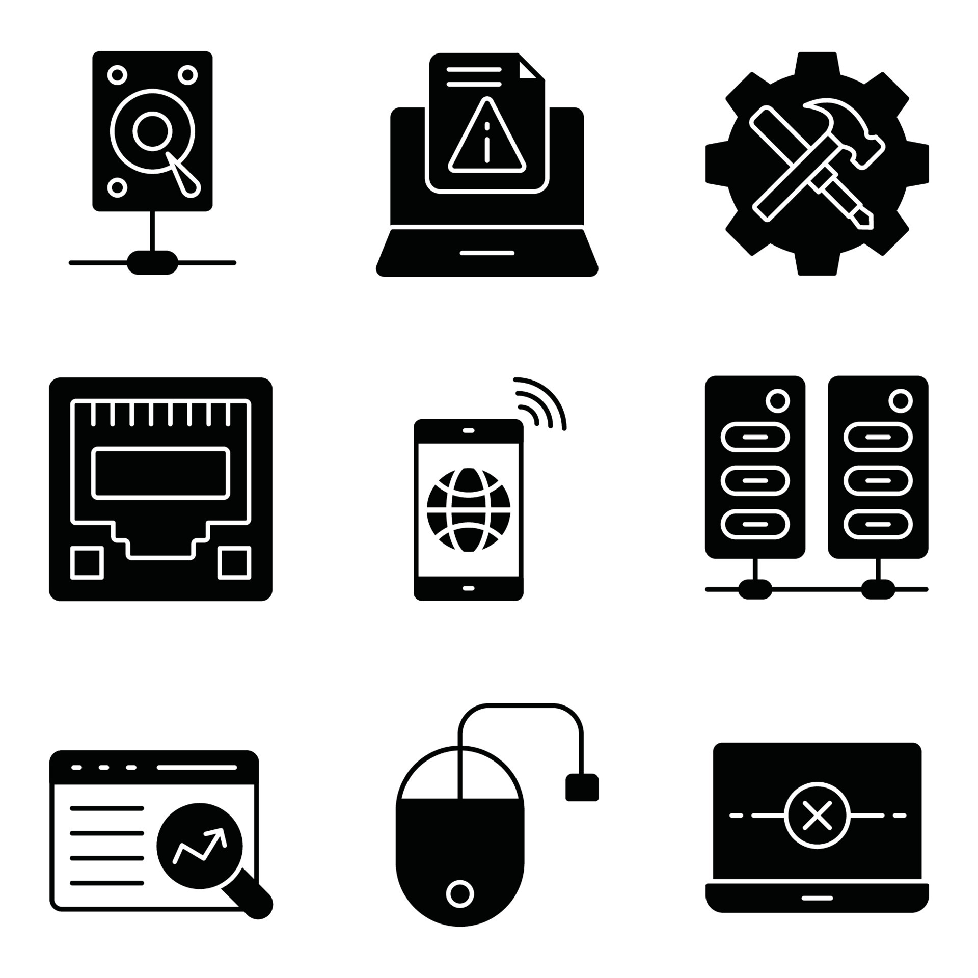 Hardware Glyph Icons Set 4236745 Vector Art at Vecteezy